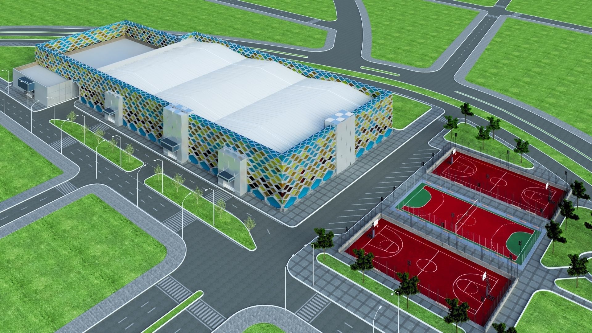 exhibition hall interior and exterior 3D model | CGTrader