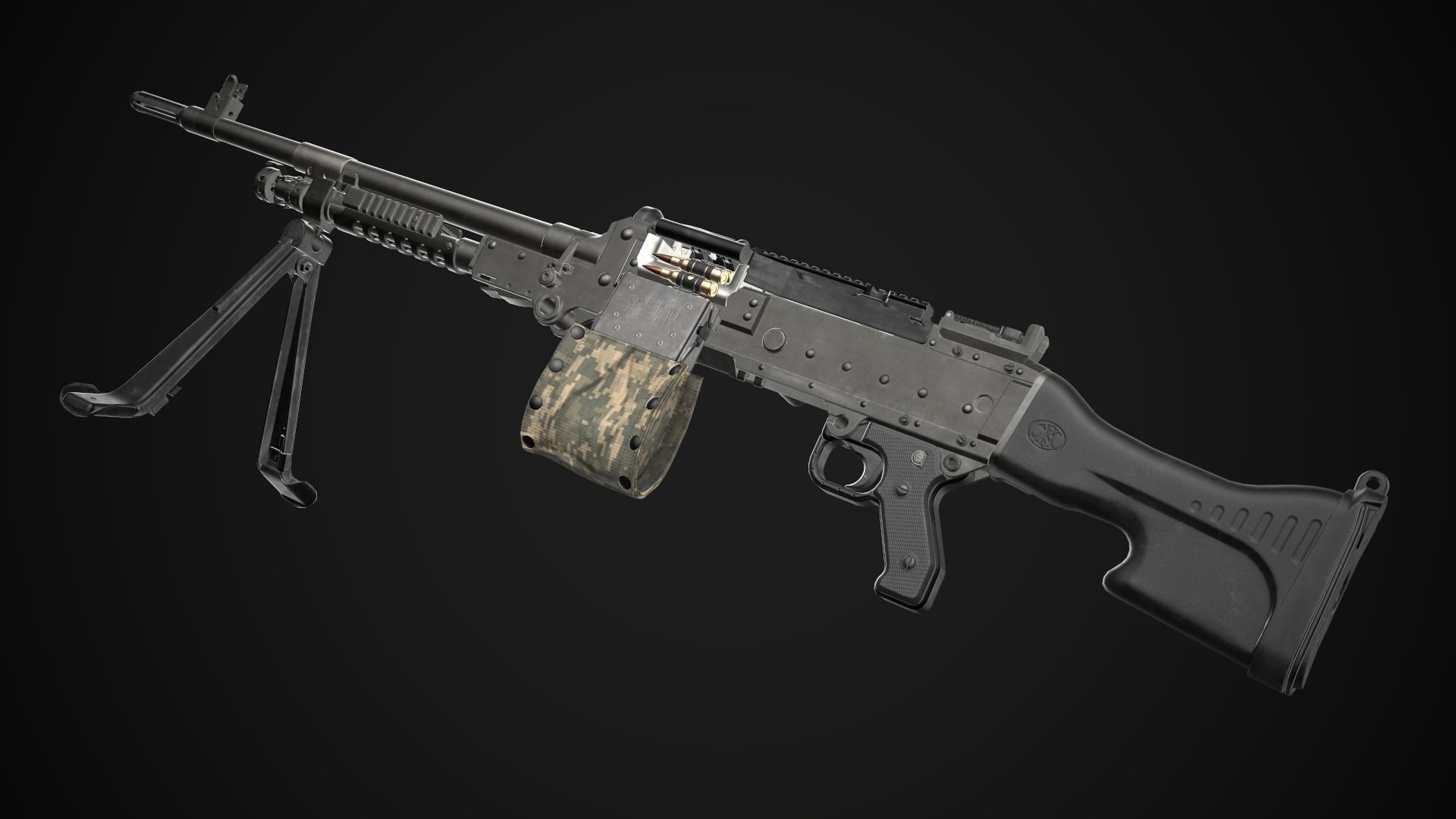 3D model FN MAG M240 Machine Gun Game Ready VR / AR / low-poly | CGTrader