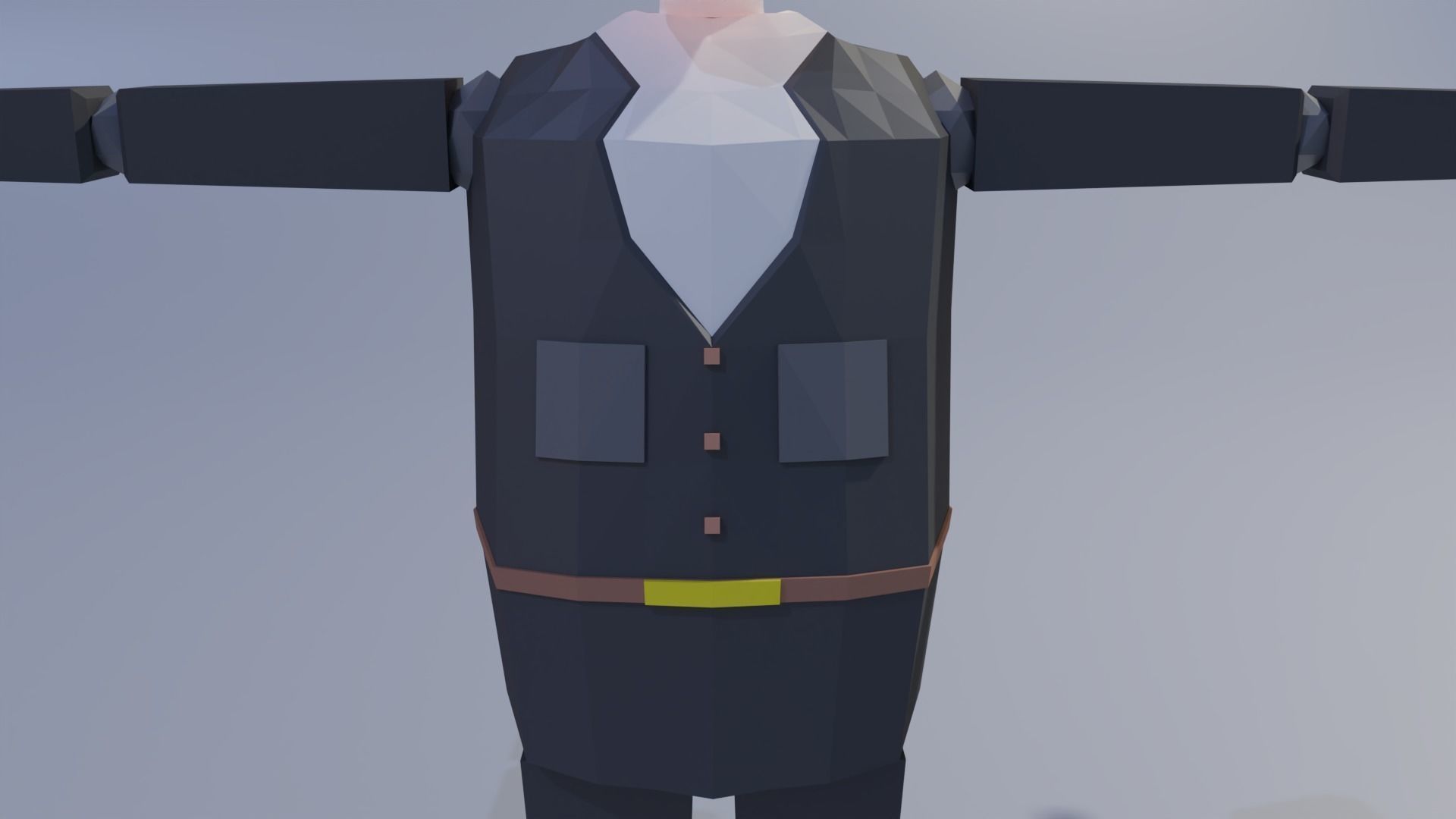 Low poly Agent man in suit and top hat free VR / AR / low-poly 3D model ...