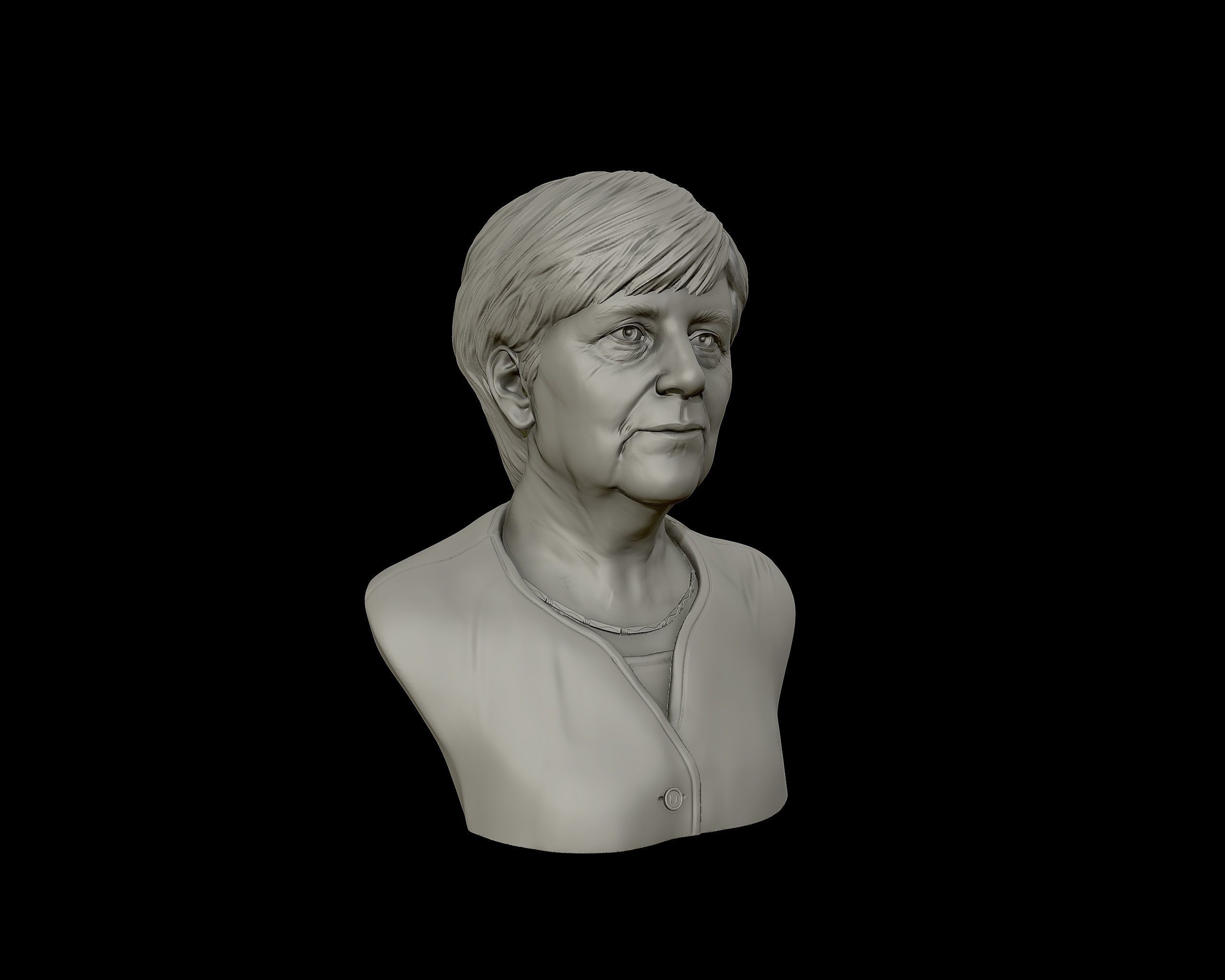 Angela Merkel 3D Portrait Sculpture 3D model 3D printable | CGTrader