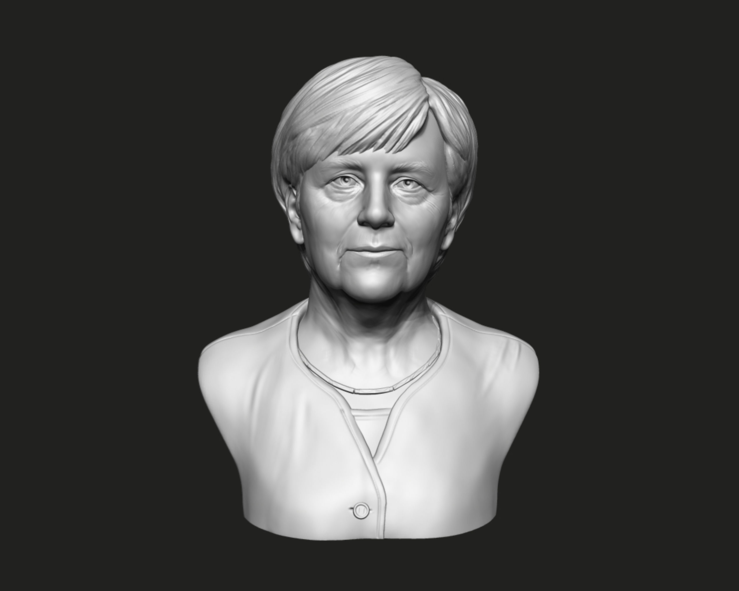 Angela Merkel 3D Portrait Sculpture 3D model 3D printable | CGTrader