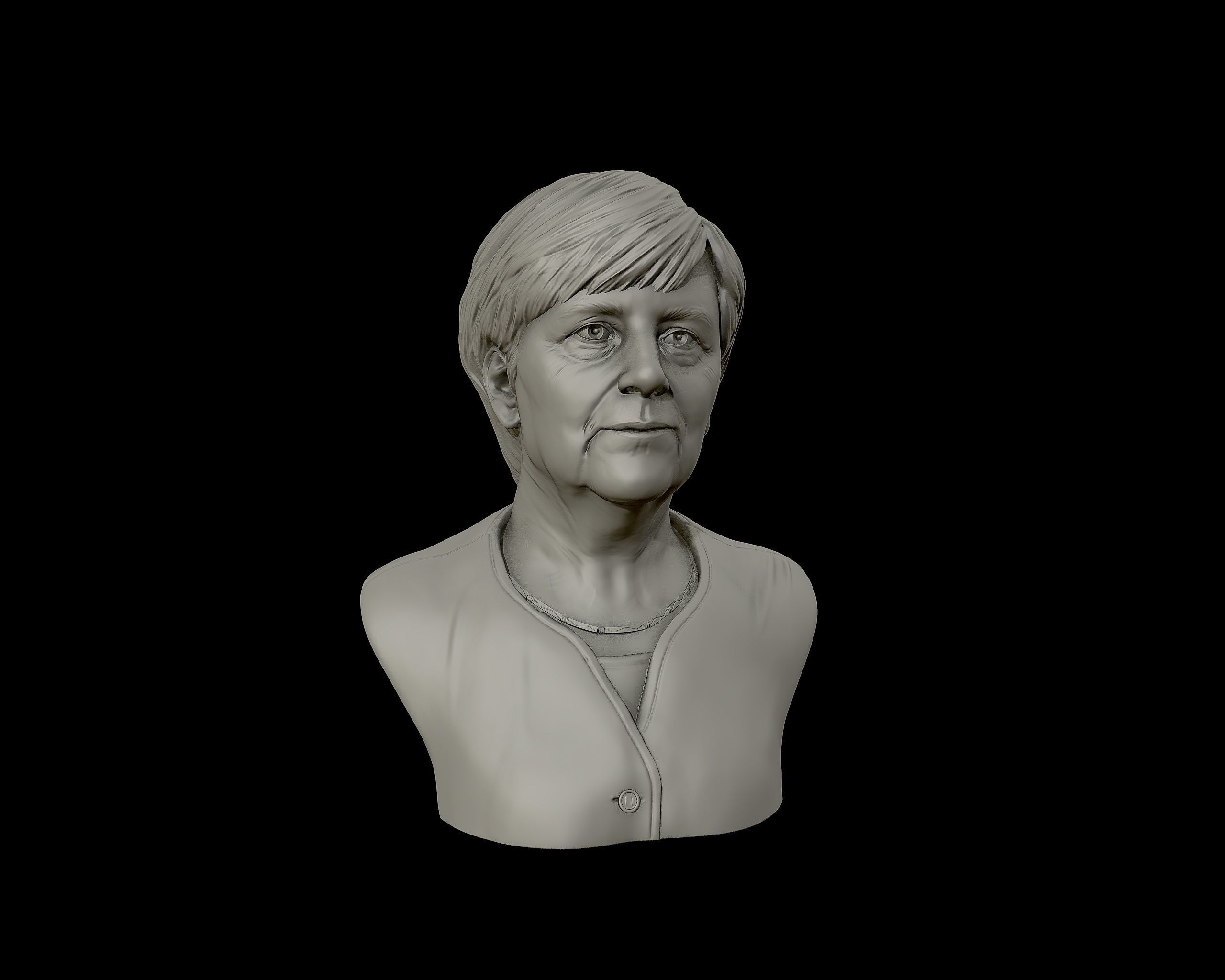 Angela Merkel 3D Portrait Sculpture 3D model 3D printable | CGTrader