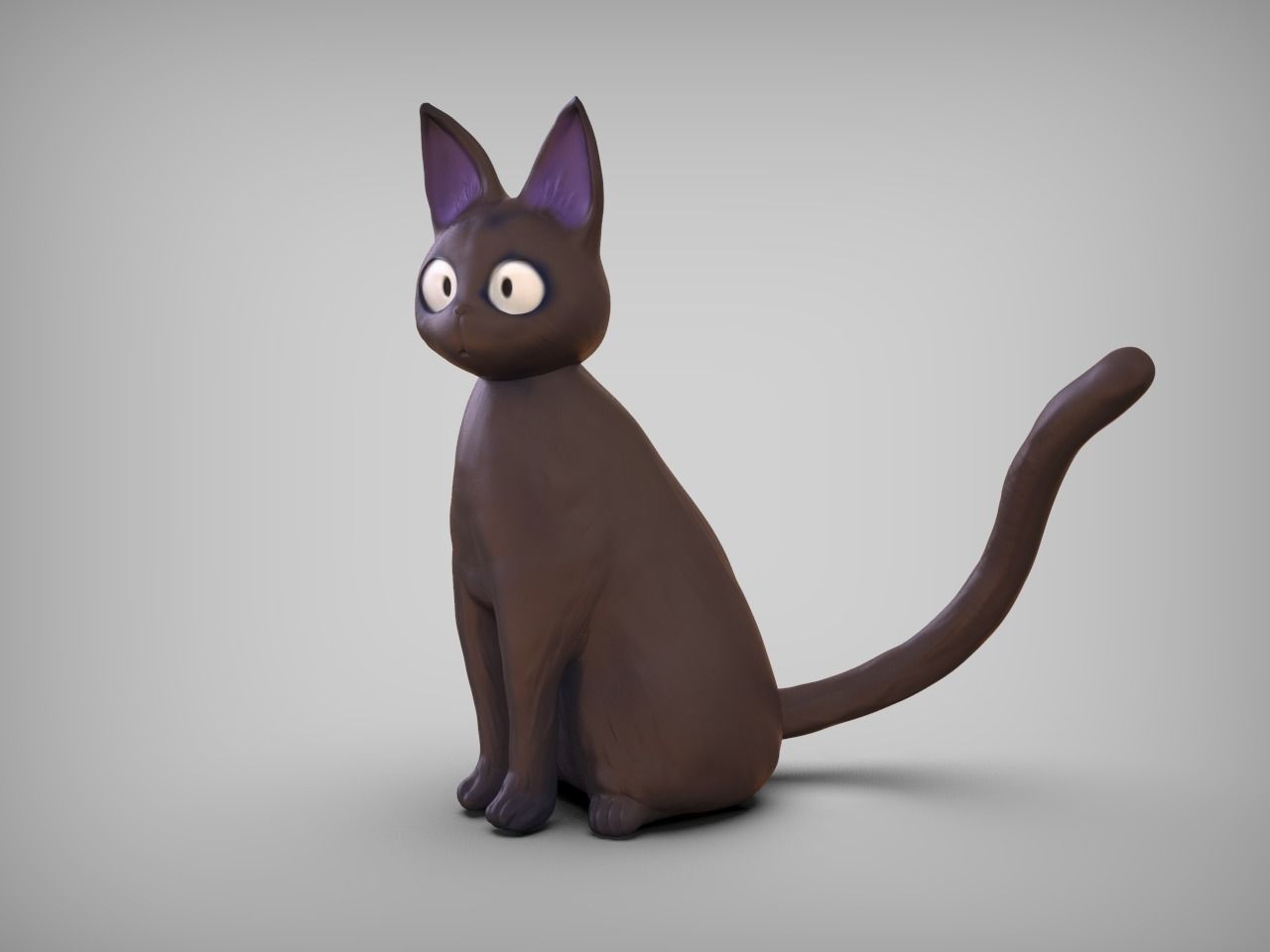 Black cat Jiji 3D model 3D printable | CGTrader