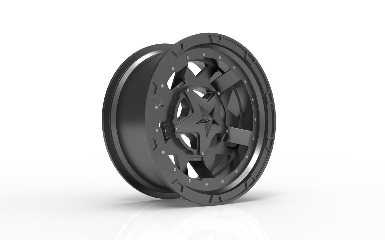 XD Series Rockstar RS3 Wheel Matte Black Jeep 3D model 3D printable ...