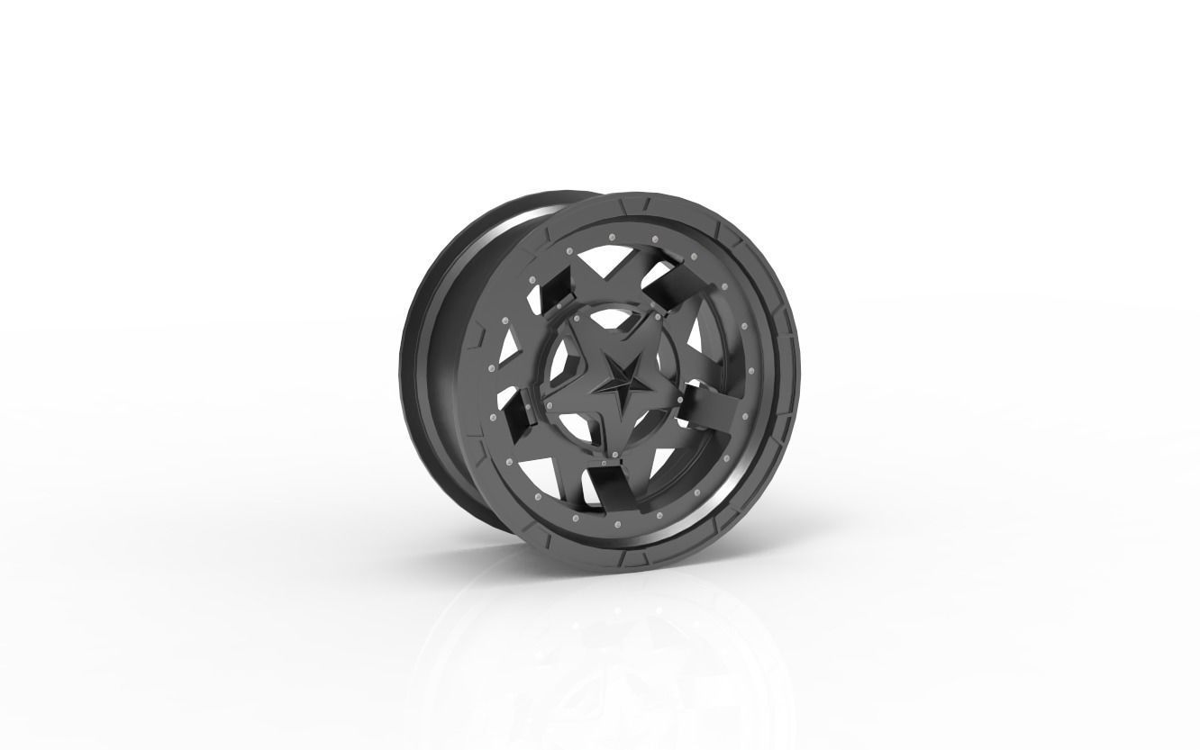 XD Series Rockstar RS3 Wheel Matte Black Jeep 3D model 3D printable ...