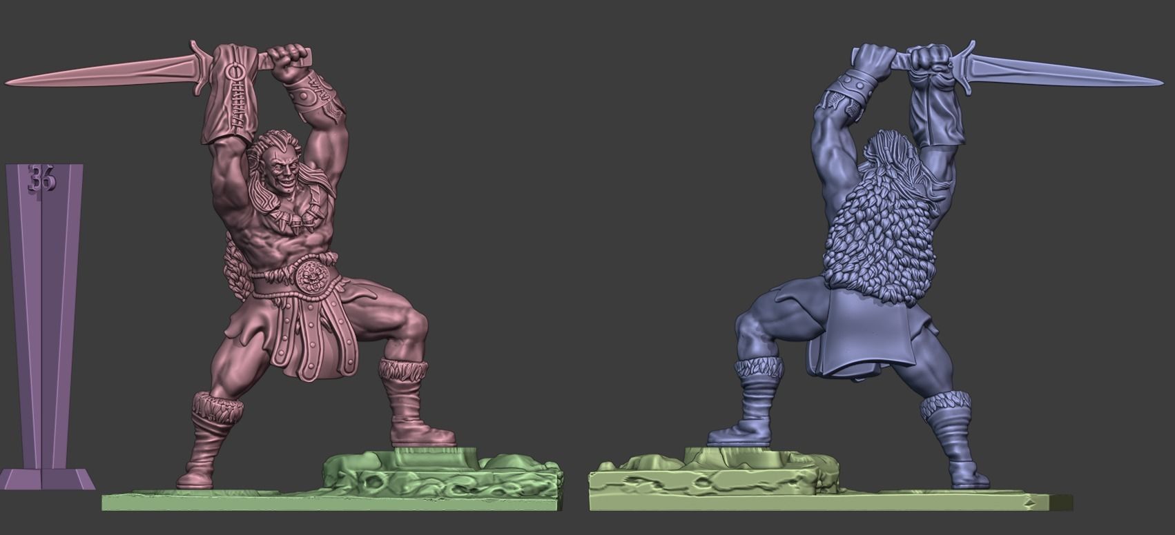 Raged Barbarian 3D model 3D printable | CGTrader