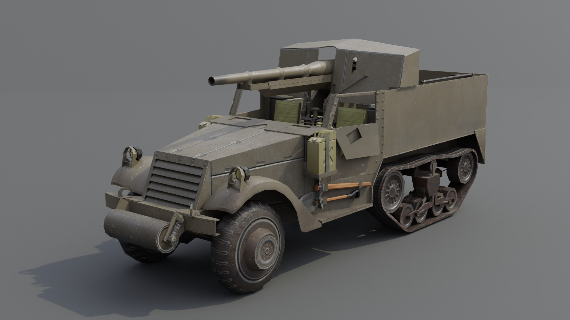 3D model M3 GMC 75mm Halftrack VR / AR / low-poly | CGTrader