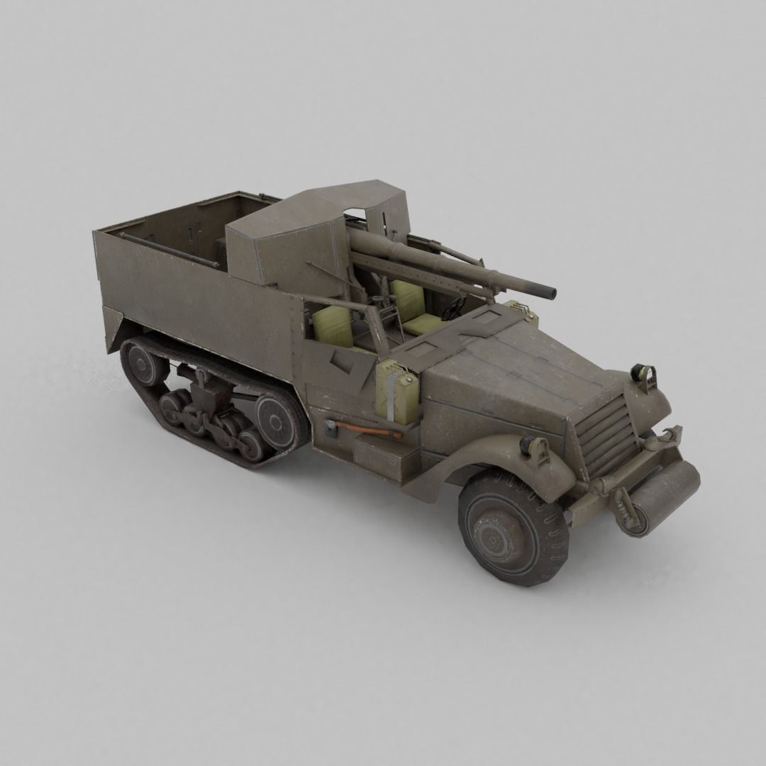 3D model M3 GMC 75mm Halftrack VR / AR / low-poly | CGTrader