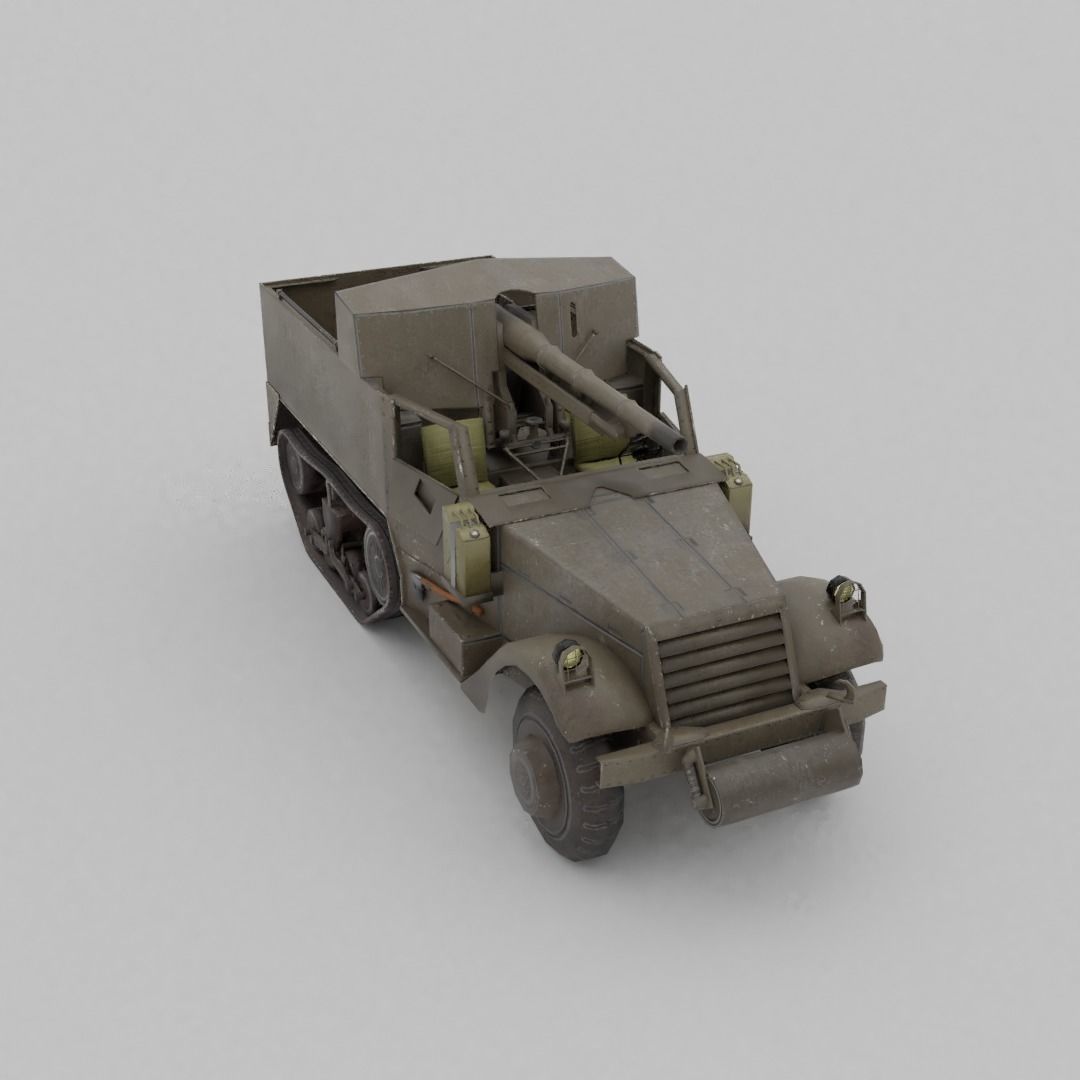 3D model M3 GMC 75mm Halftrack VR / AR / low-poly | CGTrader