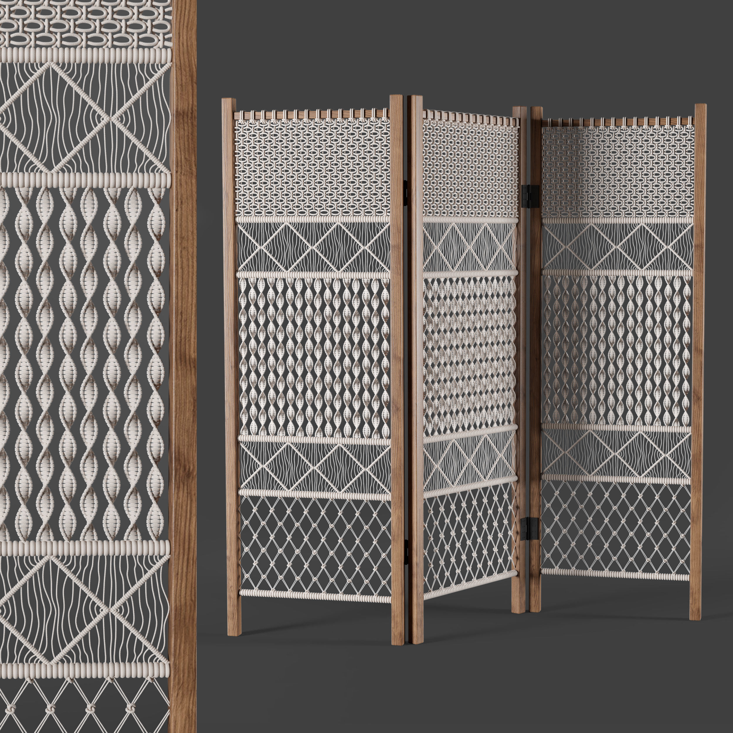 Macrame Room Divider 3D model | CGTrader
