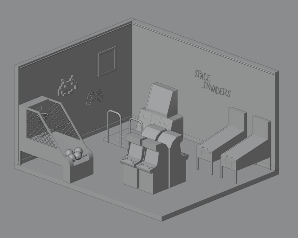 3D model Arcade room VR / AR / low-poly | CGTrader