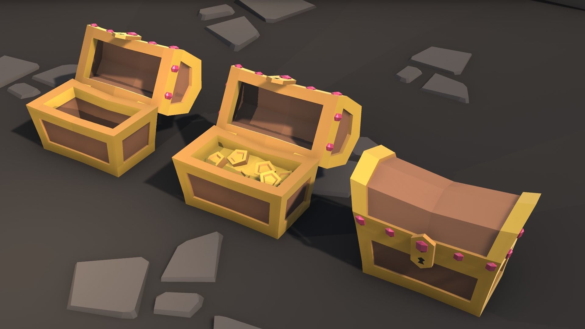 3D model Lowpoly Treasure Chests - Animated Stylized Cartoon Game Asset ...