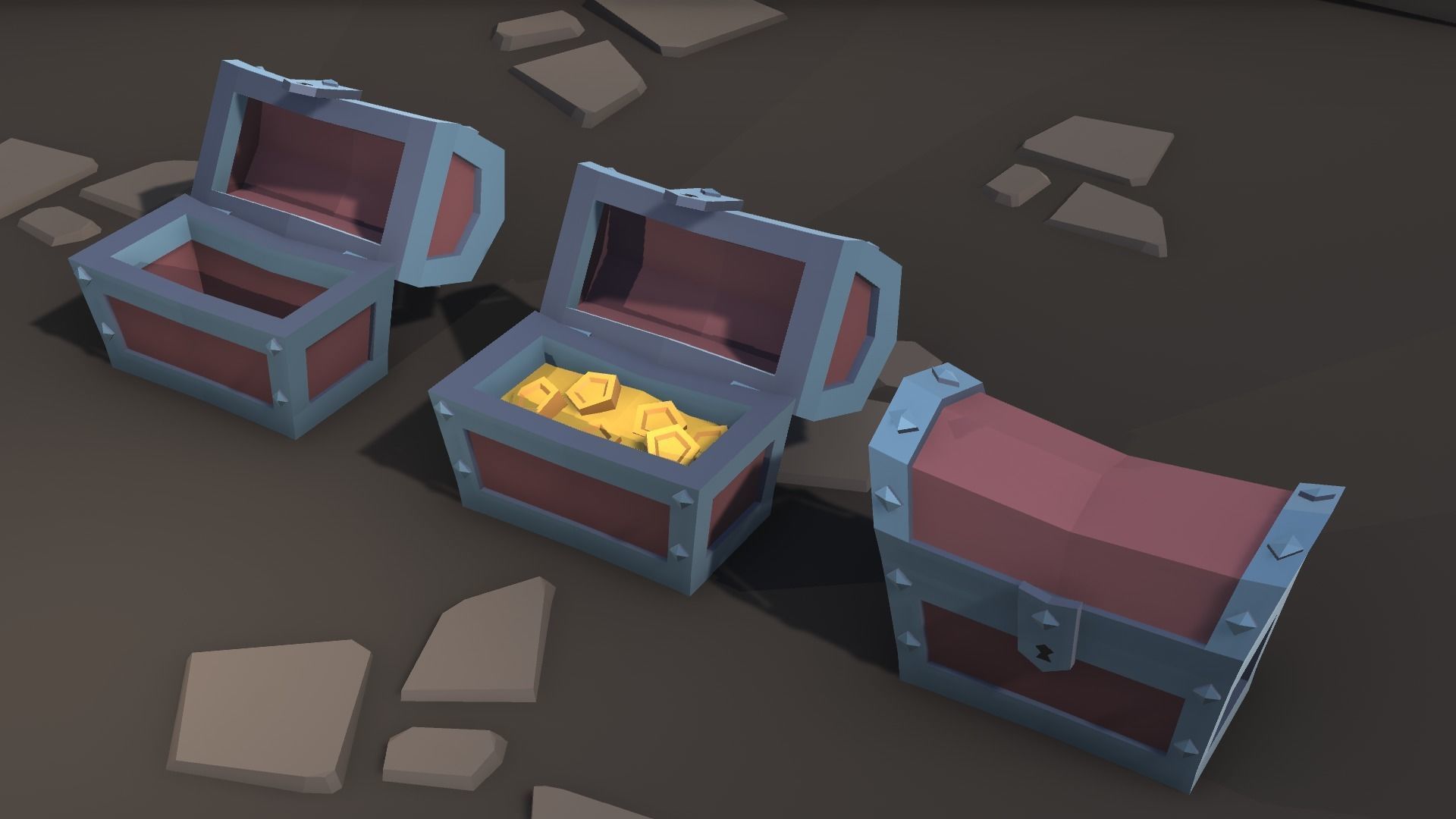 3D model Lowpoly Treasure Chests - Animated Stylized Cartoon Game Asset ...