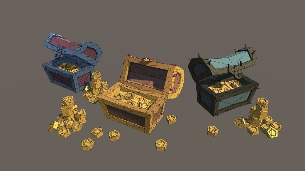3D model Lowpoly Treasure Chests - Animated Stylized Cartoon Game Asset ...
