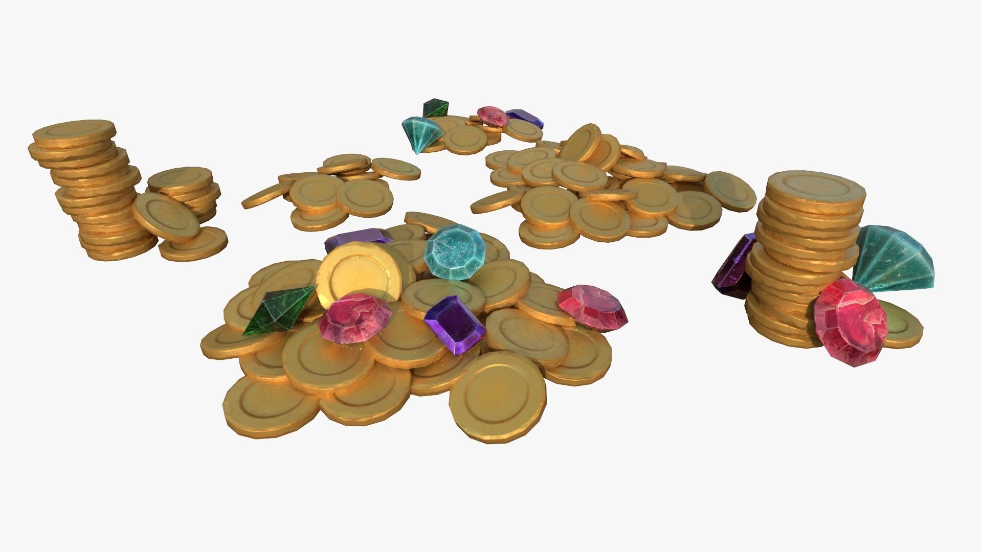 3D model Bag of Coins VR / AR / low-poly | CGTrader