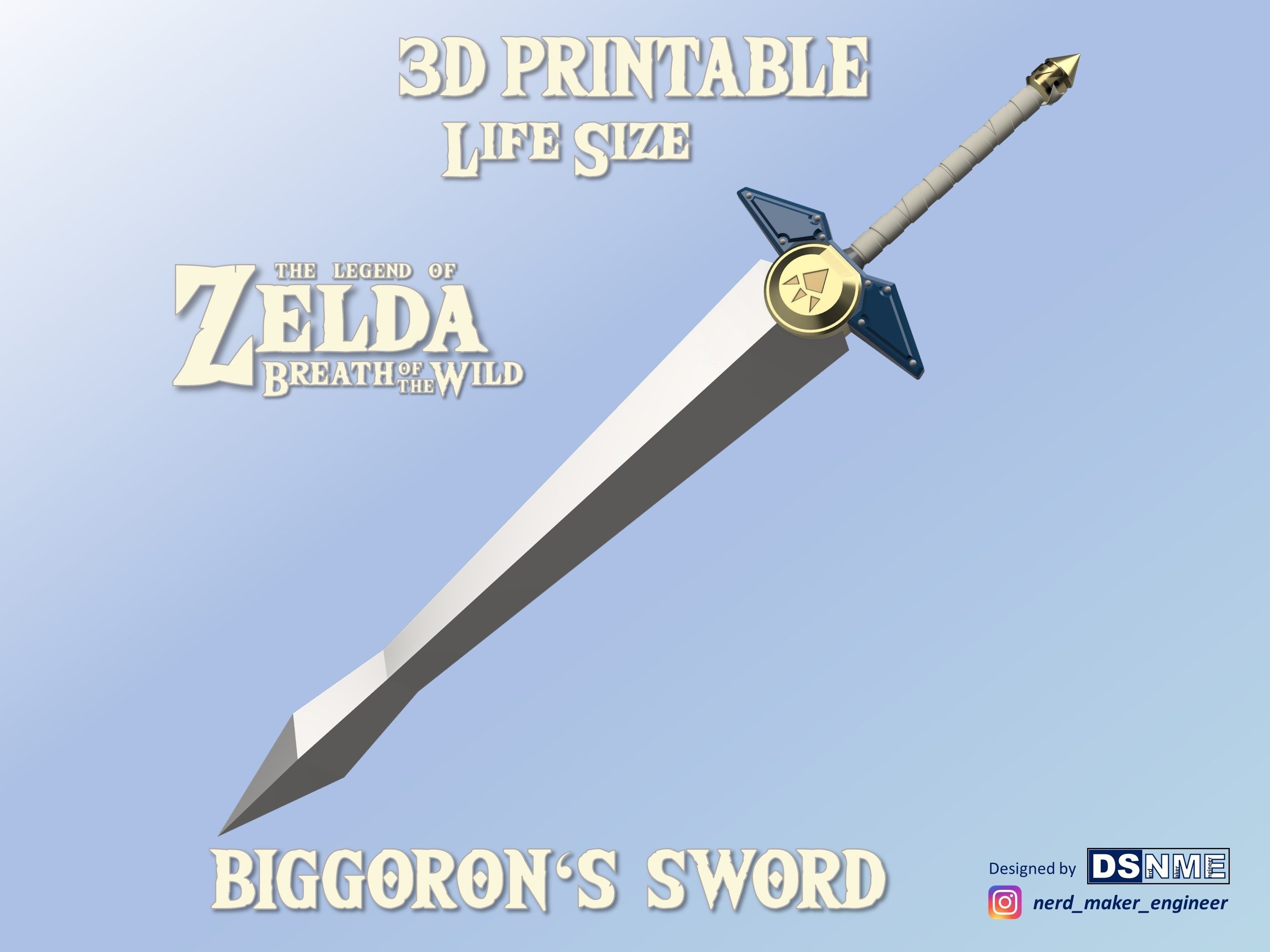 Biggoron Sword from Zelda Breath of the Wild - Life Size 3D model 3D ...
