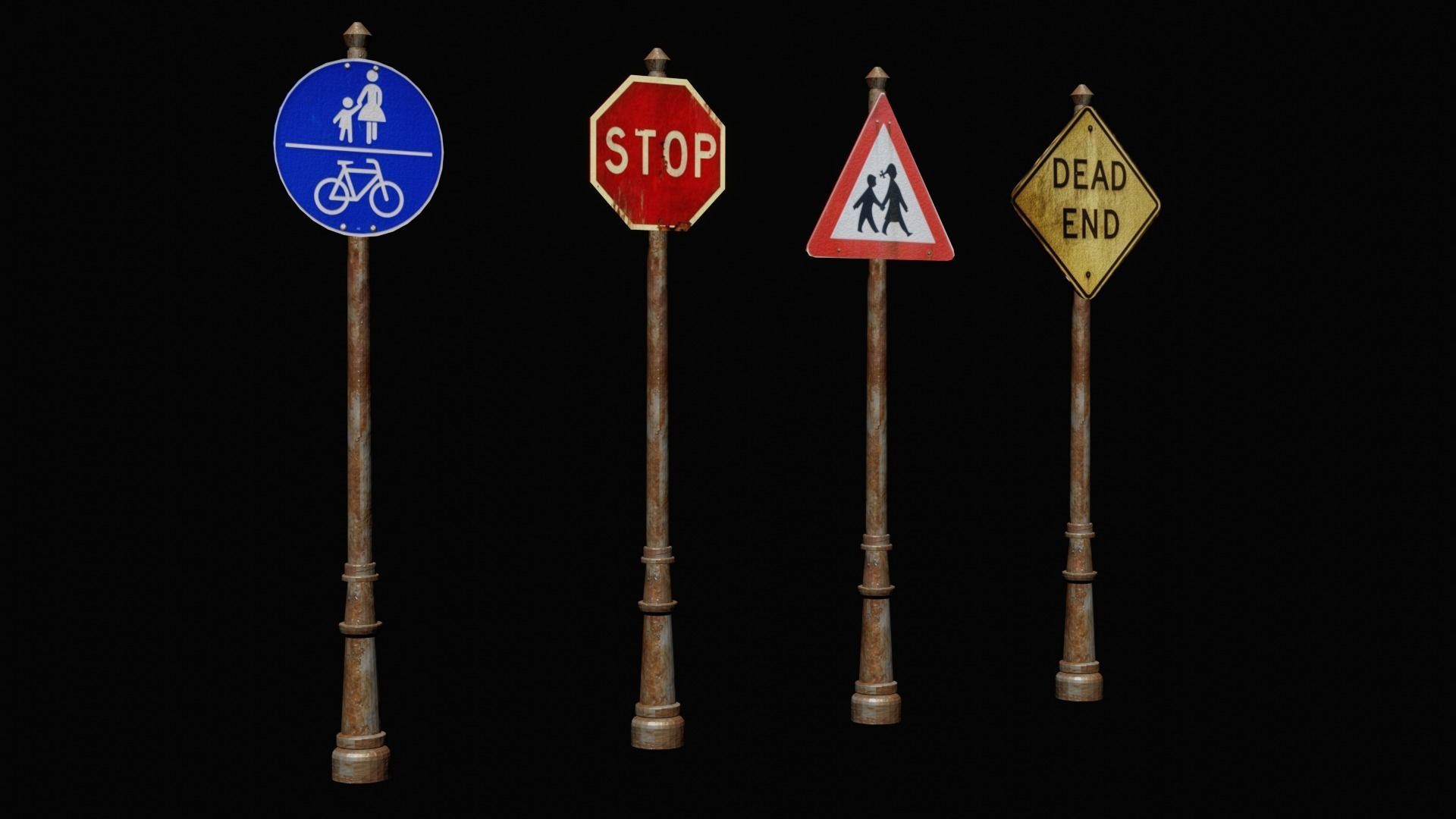 3D model street sign VR / AR / low-poly | CGTrader