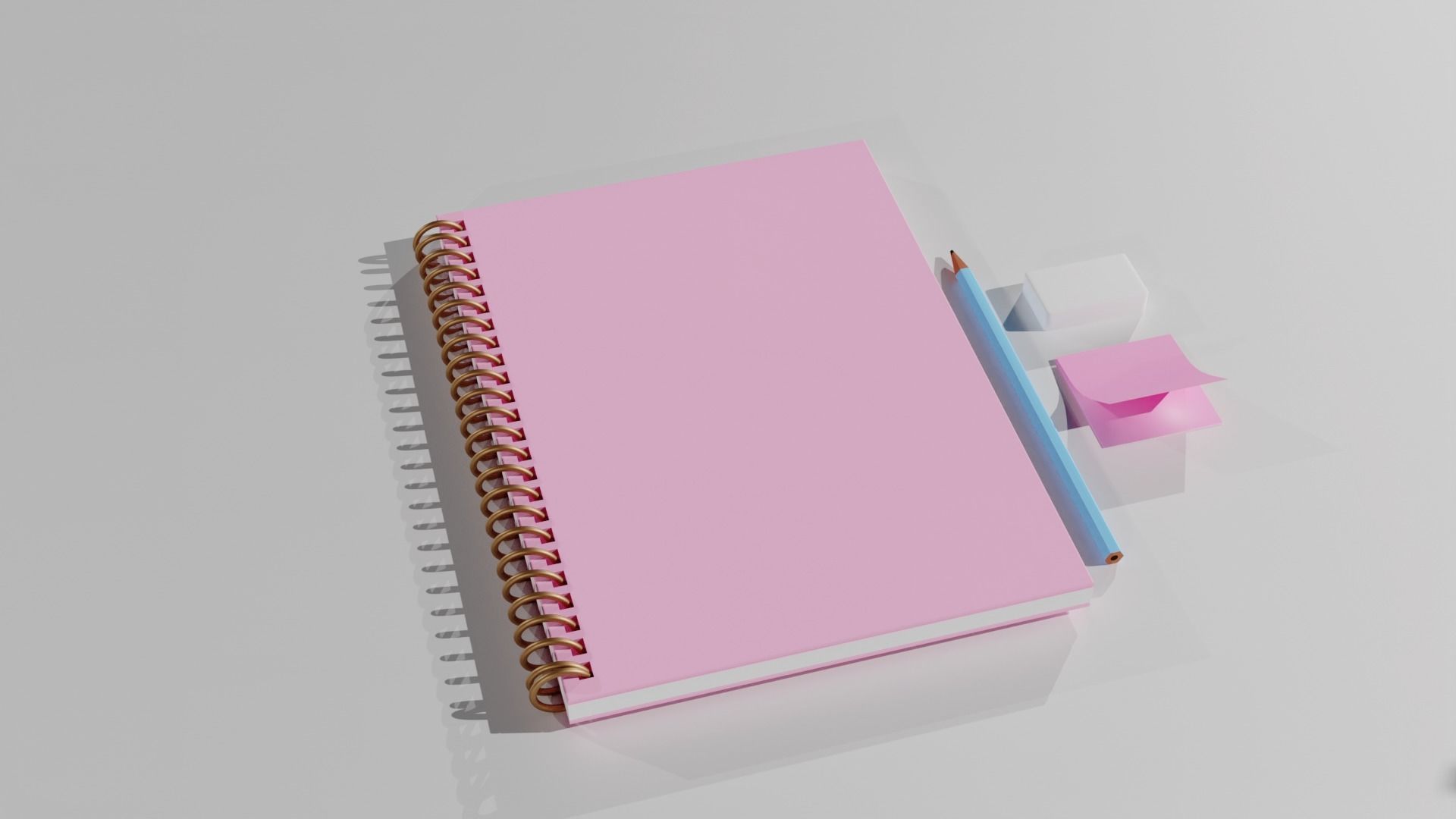 School Set notebook 3D model | CGTrader