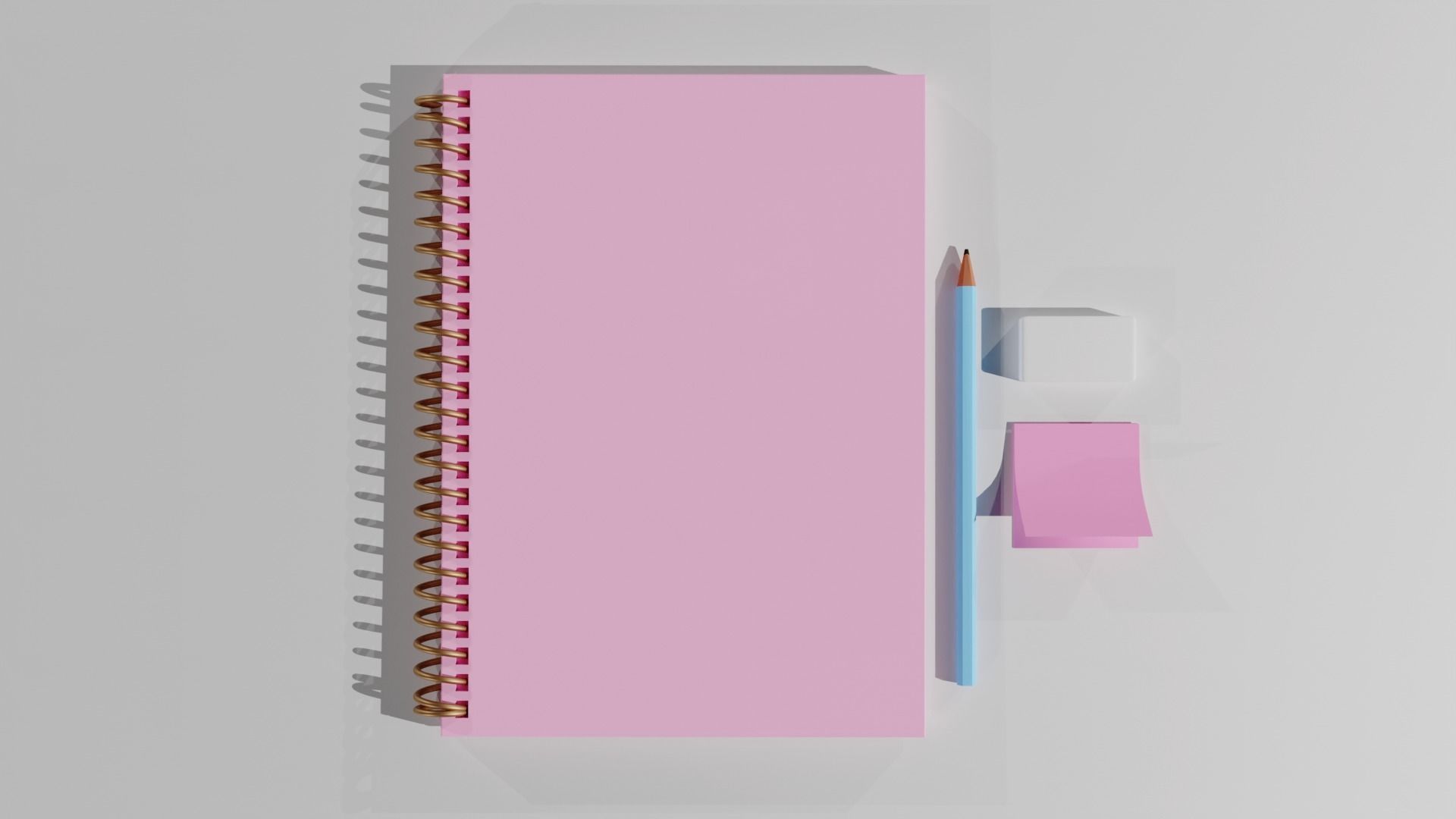 School Set notebook 3D model | CGTrader