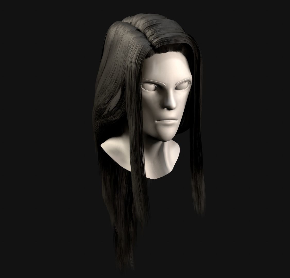 3D model Game Hair Long VR / AR / low-poly | CGTrader