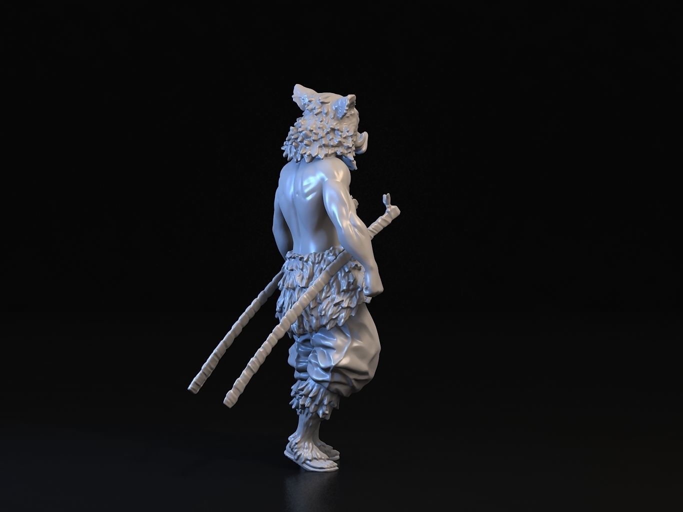 INOSUKE 3D figure wearing mask and holding sword 3D model | CGTrader