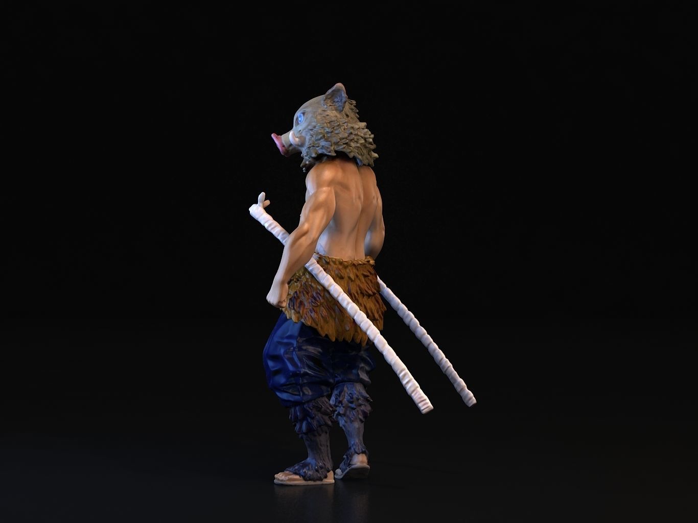 INOSUKE 3D figure wearing mask and holding sword 3D model | CGTrader