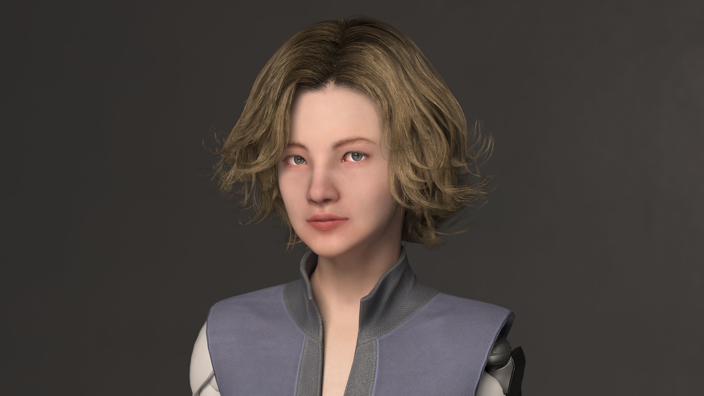 3D model The cyborg girl Bella Lowpoly Game ready VR / AR / low-poly ...