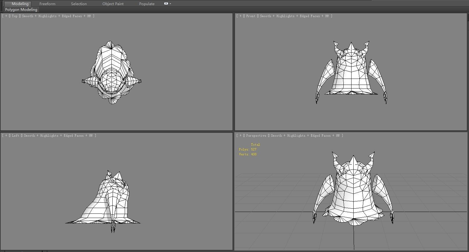3D model Cartoon lava monster - Fire demon - fire devil VR / AR / low ...