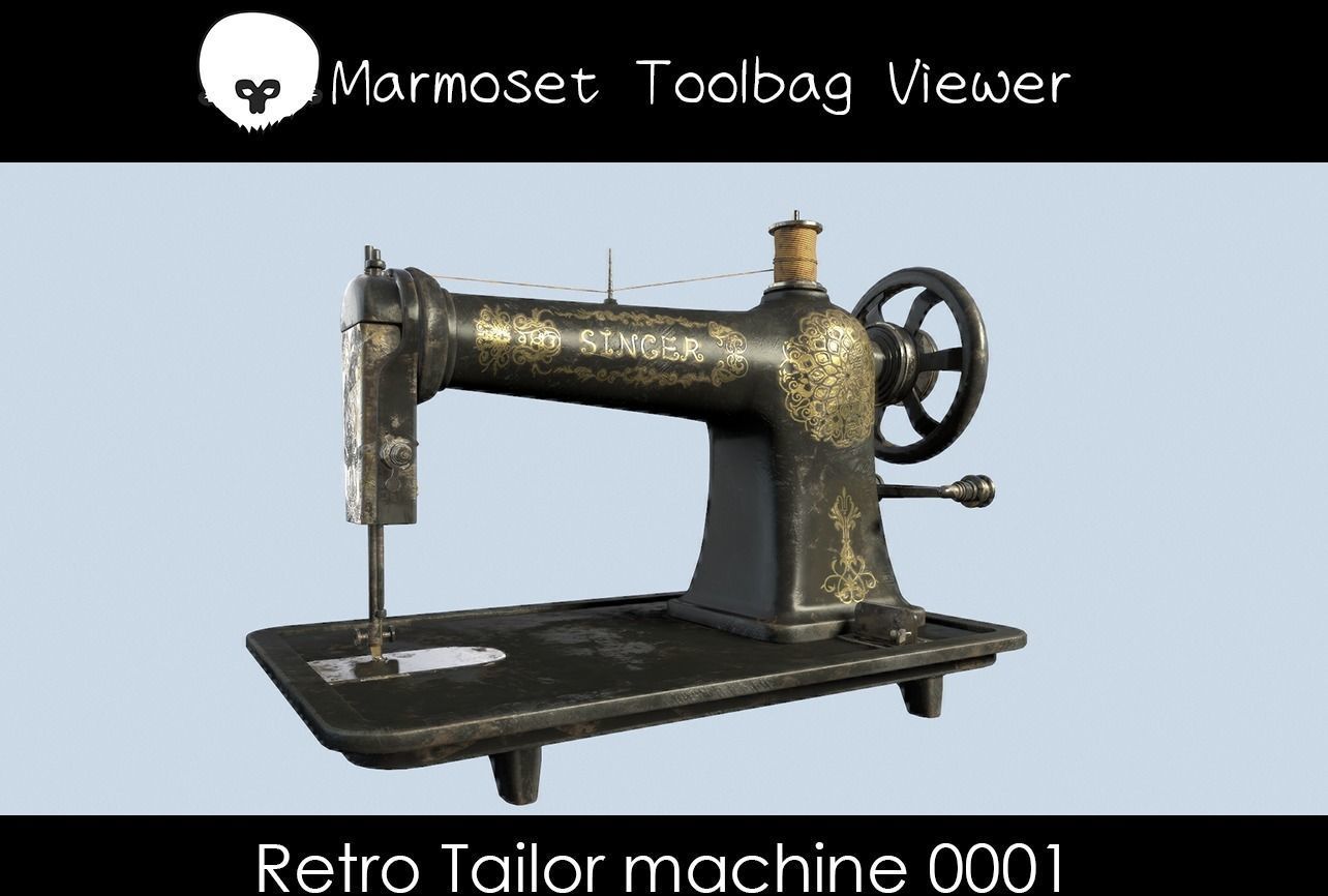 3D model Retro Tailor machine 0001 VR / AR / low-poly | CGTrader