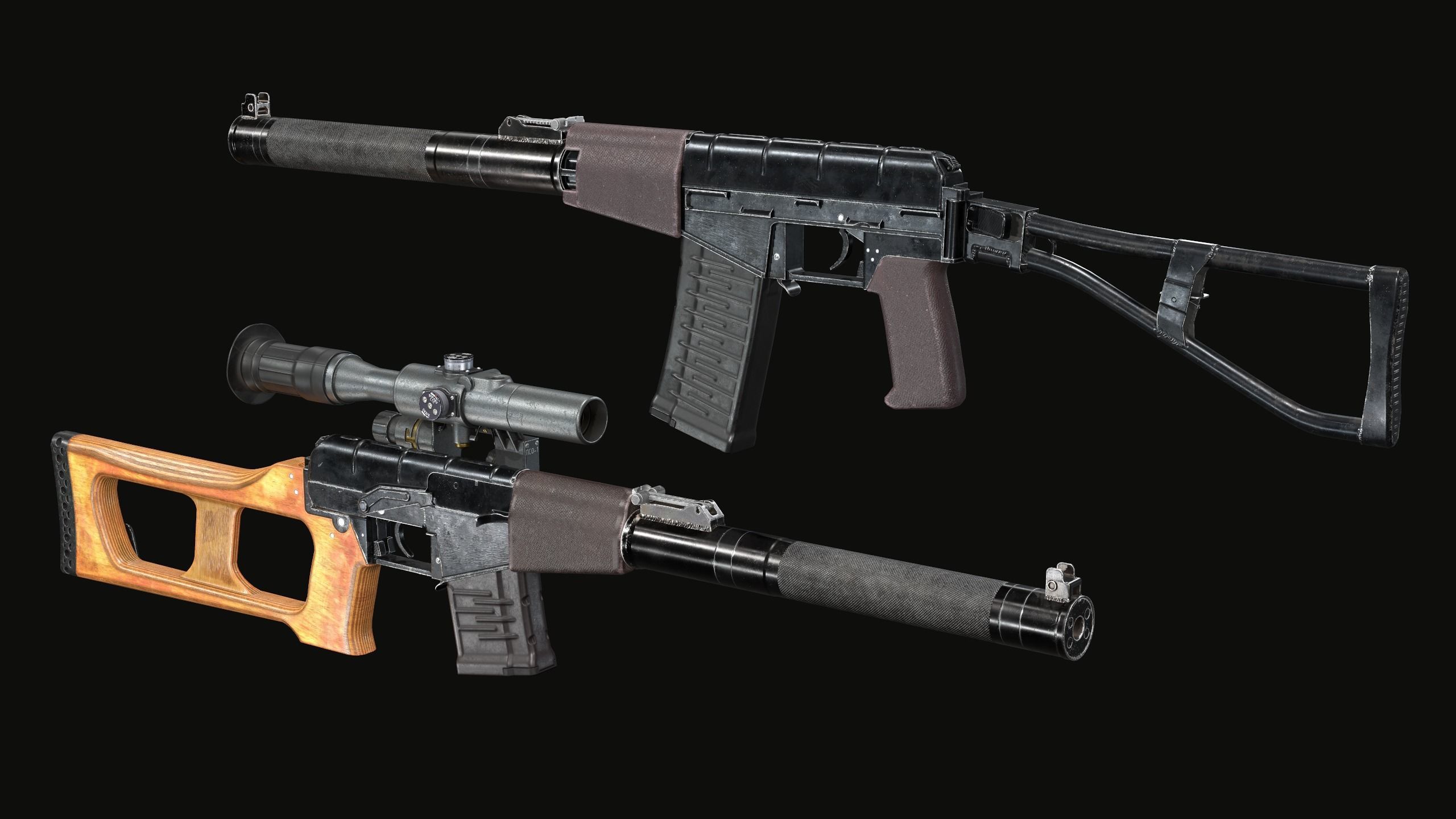 3D Model Collection AS Val and VSS Vintorez Pack VR / AR / low-poly ...