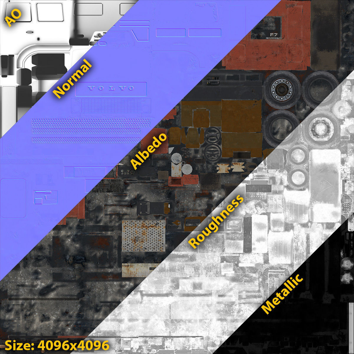 3D model Volvo F717 Rusty VR / AR / low-poly | CGTrader