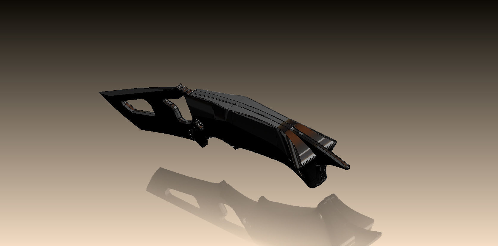 Knife with spring loaded window breaker 3D model 3D printable | CGTrader