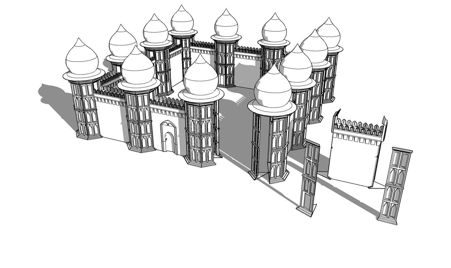 3D model Arabian Fortress Modular Building Kit VR / AR / low-poly ...