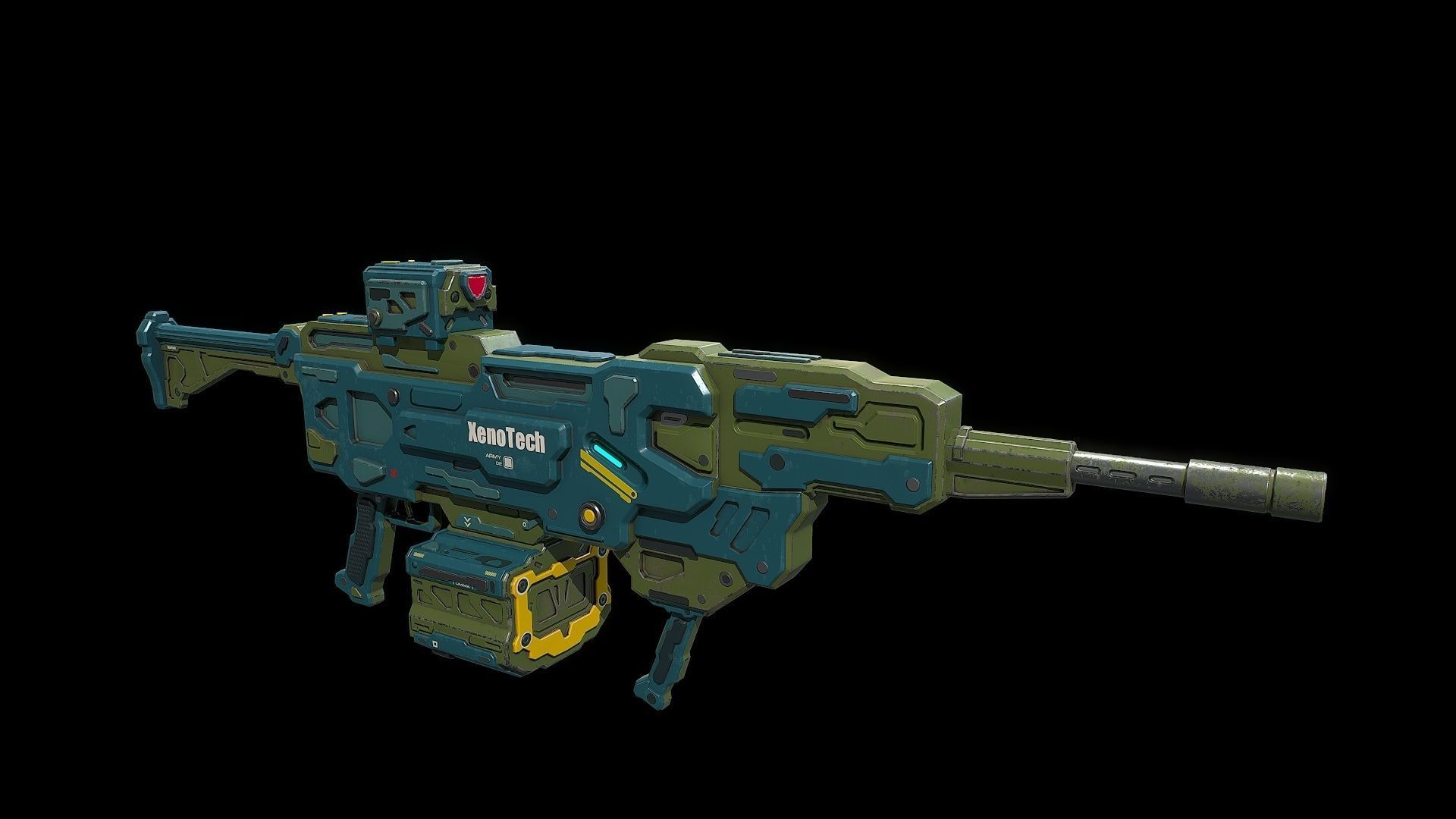 3D model Sci fi heavy assault rifle VR / AR / low-poly | CGTrader