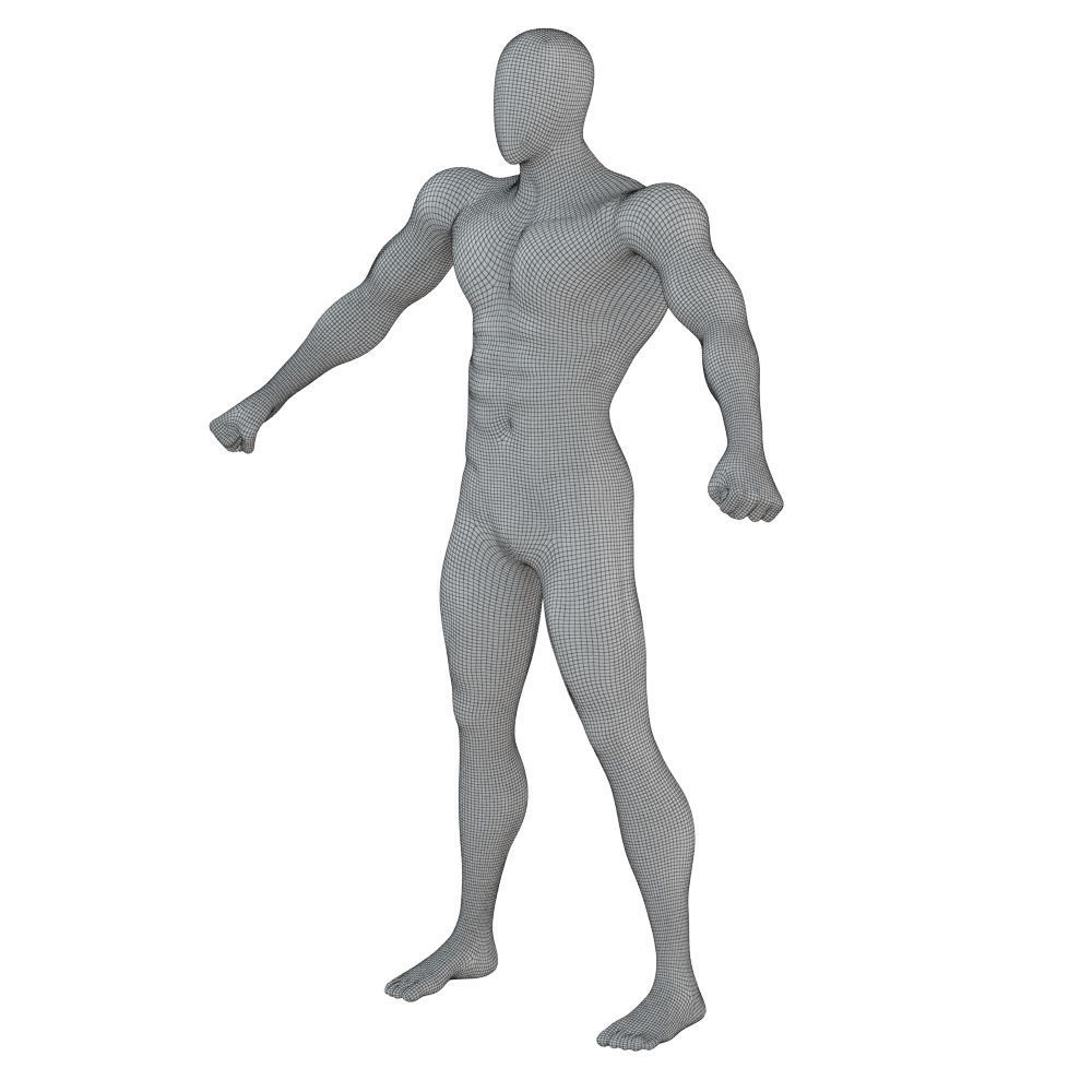 Fitness mannequin with big muscles posing 147 3D model | CGTrader