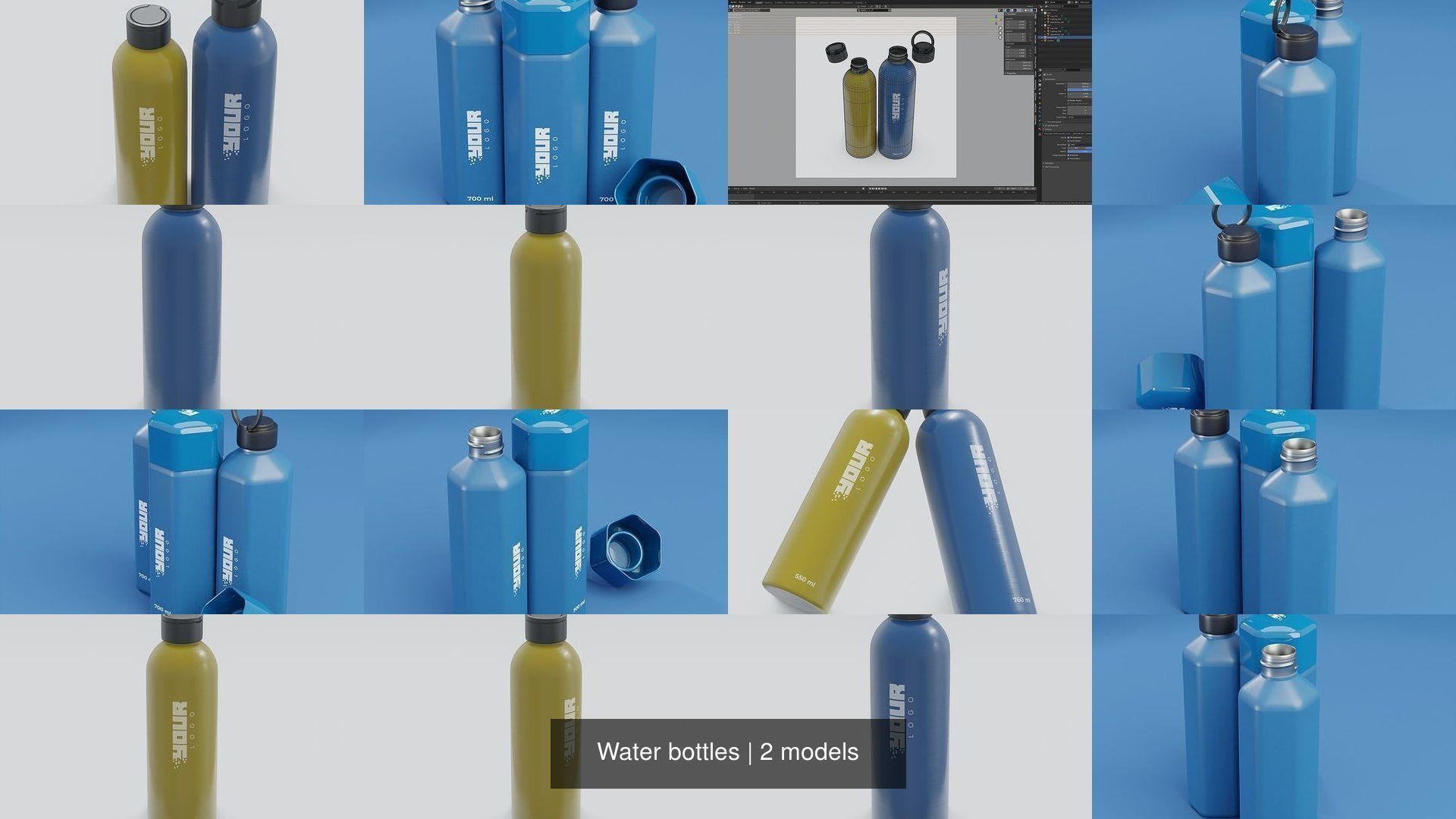 Water bottles 3D Model Collection | CGTrader