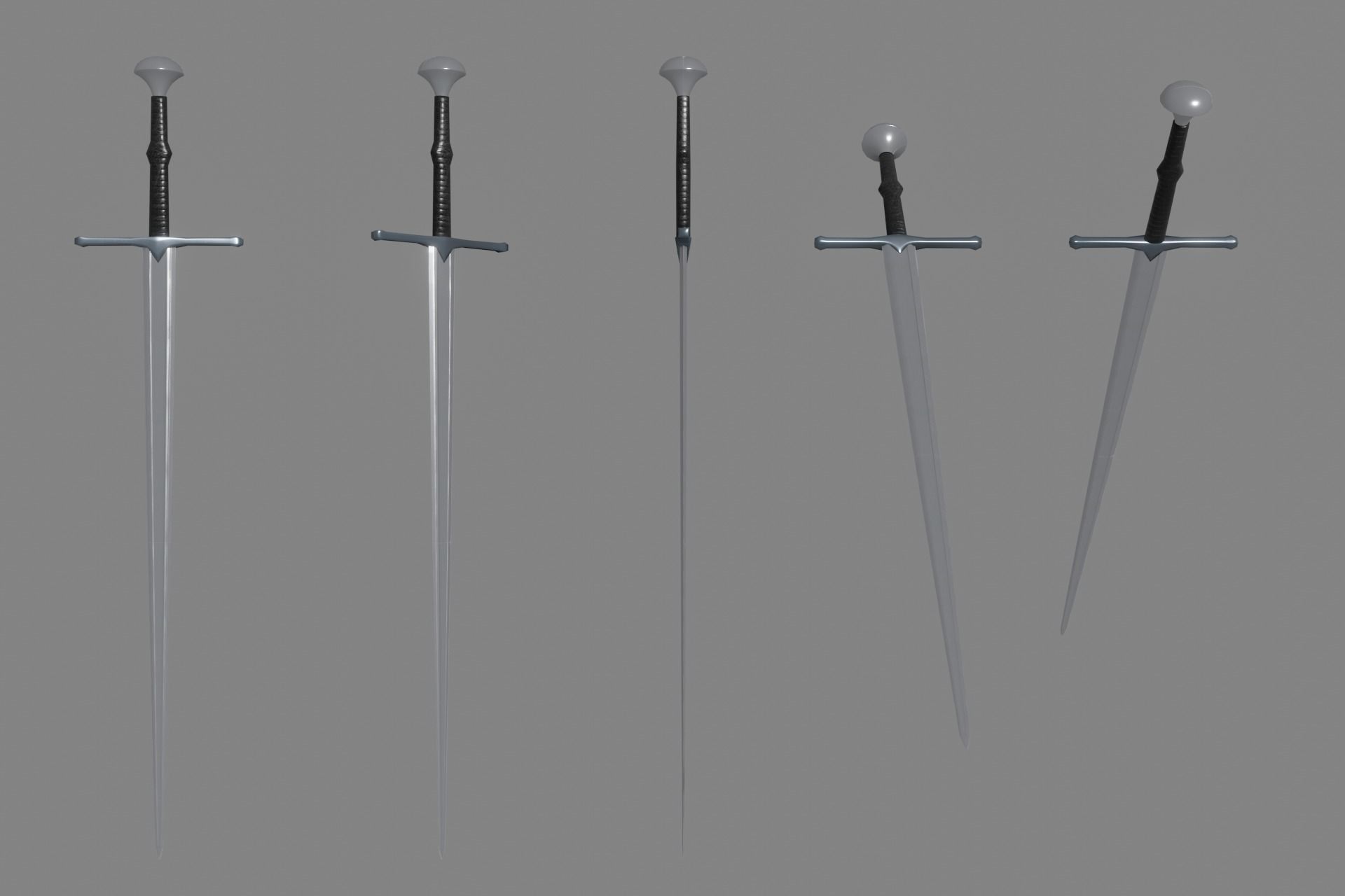 3D model Lowpoly medieval longsword - PBR VR / AR / low-poly | CGTrader