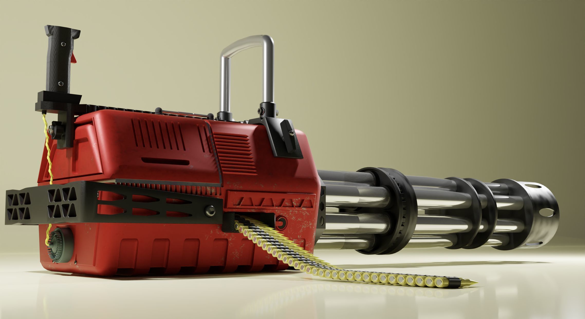 Gutling minigun 3D model | CGTrader