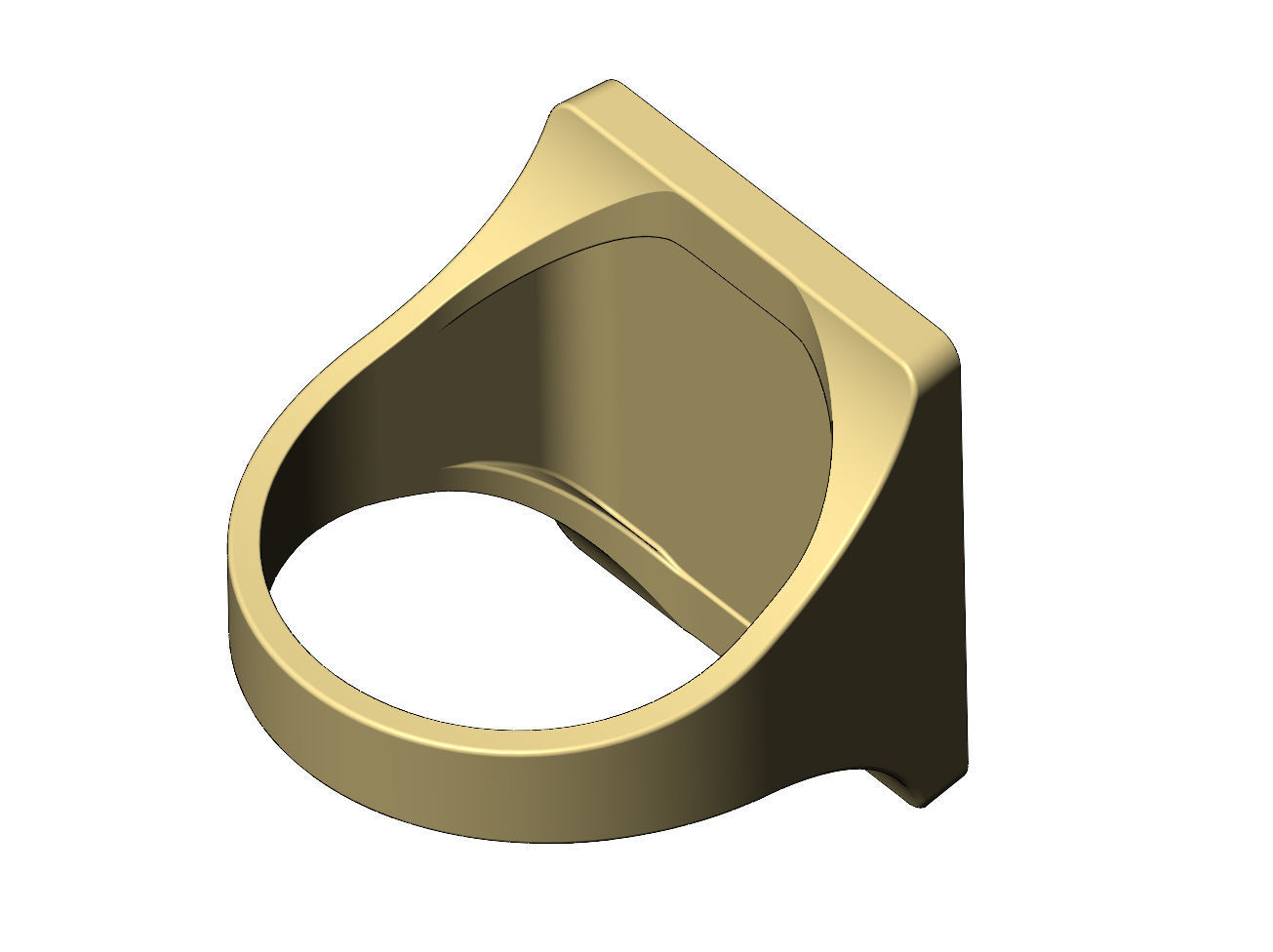 Dollar sign large rectangular ring size 6to13 3D model 3D printable ...