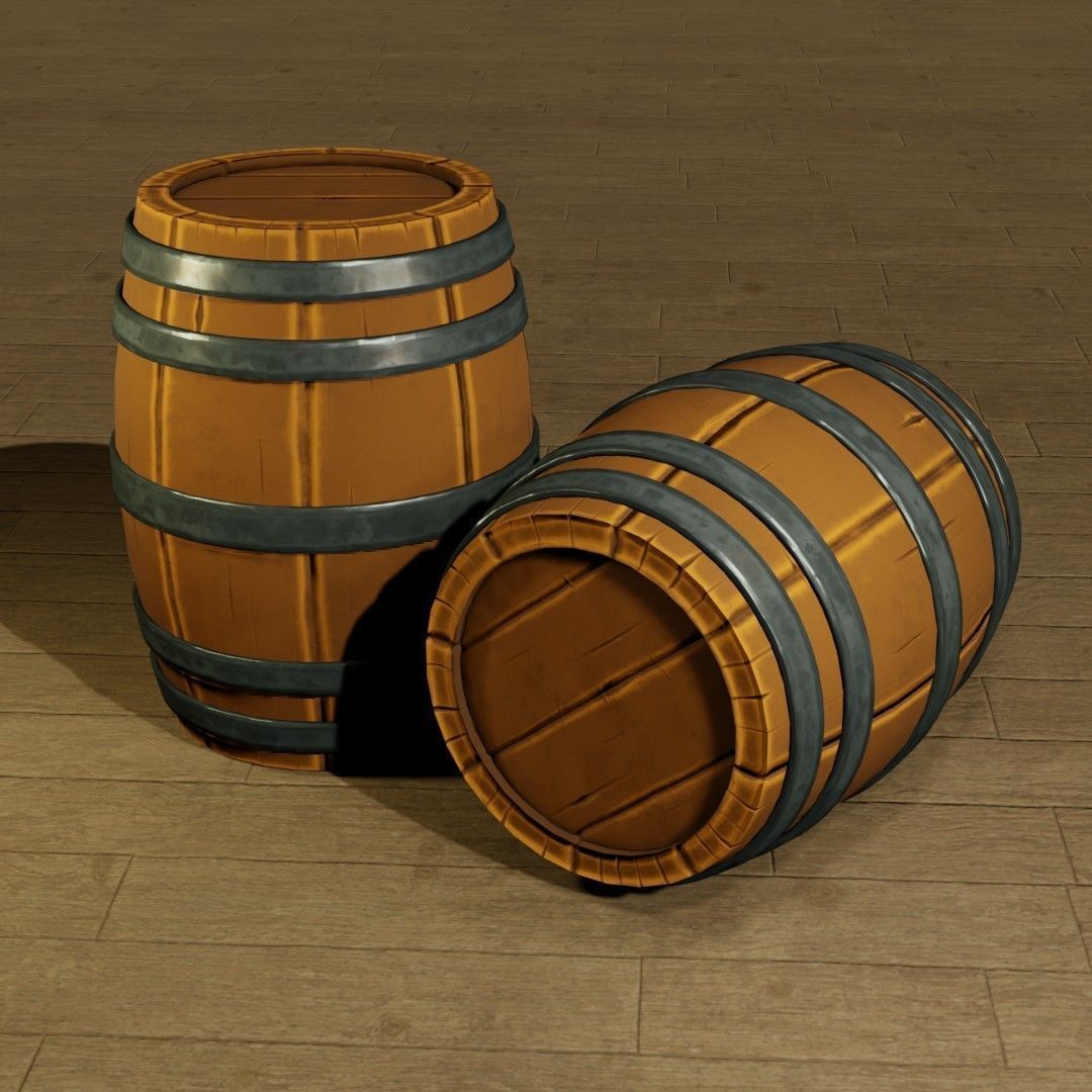 3D model Low poly Wood Barrel VR / AR / low-poly | CGTrader