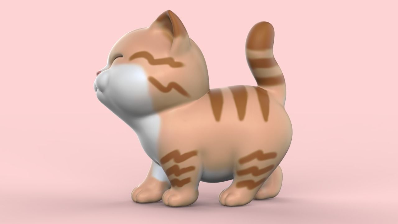Cute Walking Kitten V1 STL for 3D model 3D printable | CGTrader