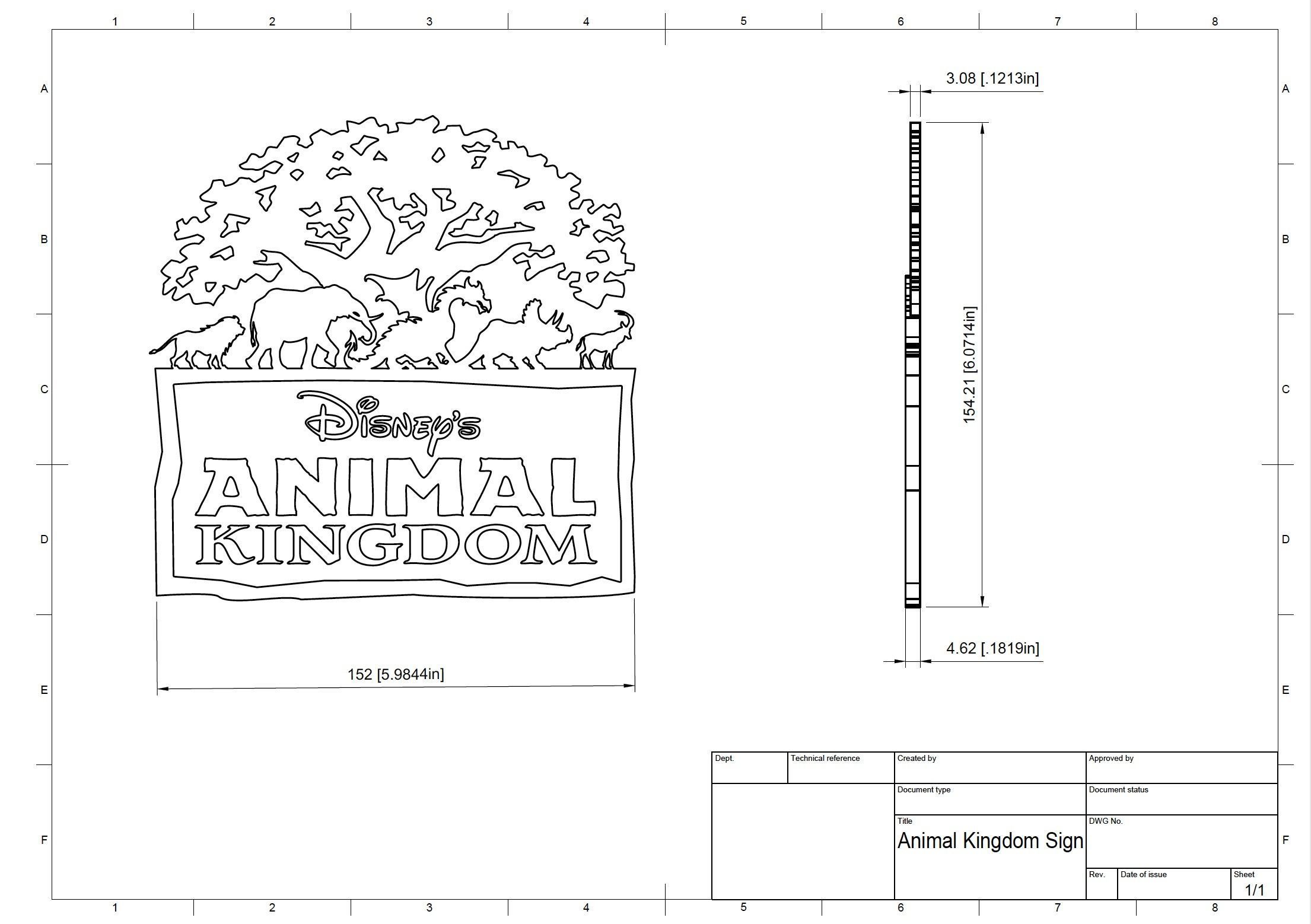 Two Color Animal Kingdom Sign 3D model 3D printable | CGTrader