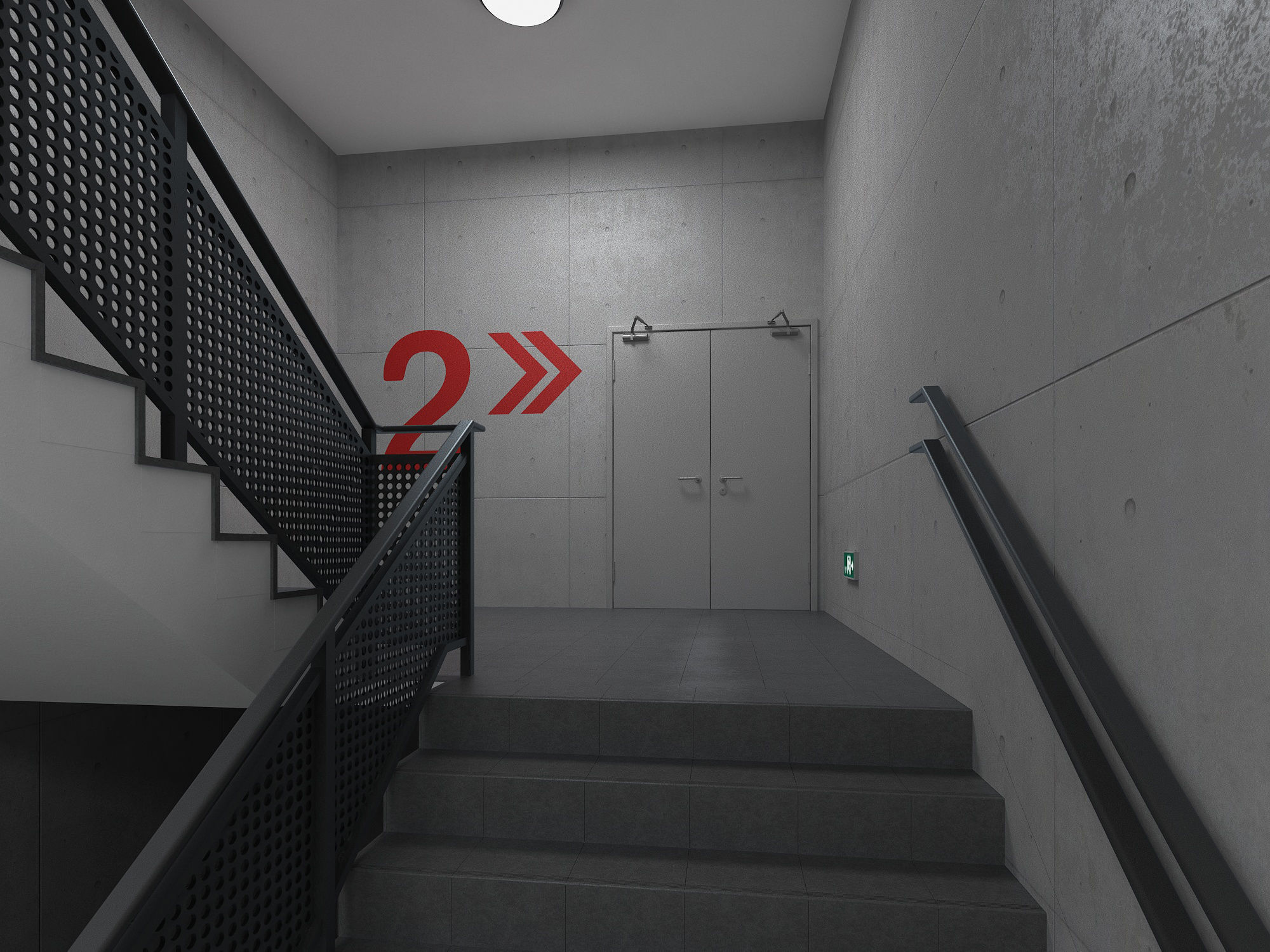 Emergency stairs 3D model | CGTrader