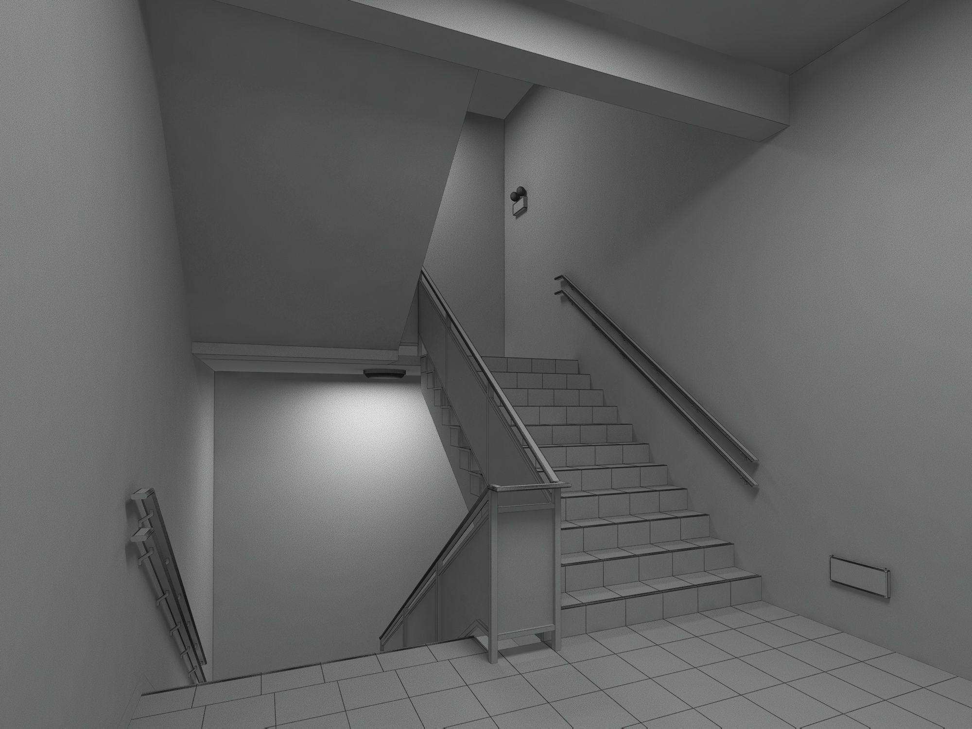 Emergency stairs 3D model | CGTrader