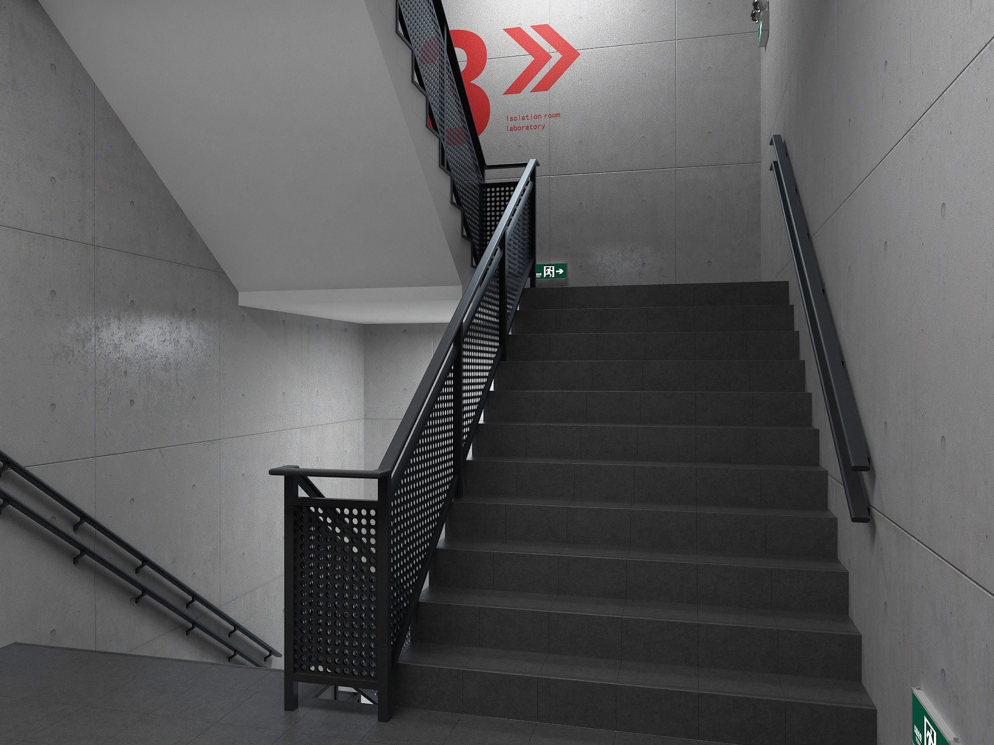 Emergency stairs 3D model | CGTrader