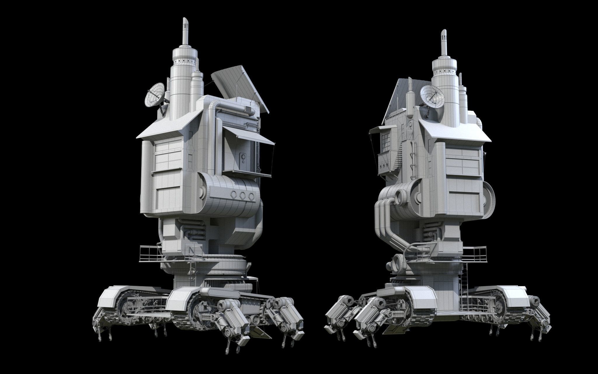 Steampunk building 3D model | CGTrader