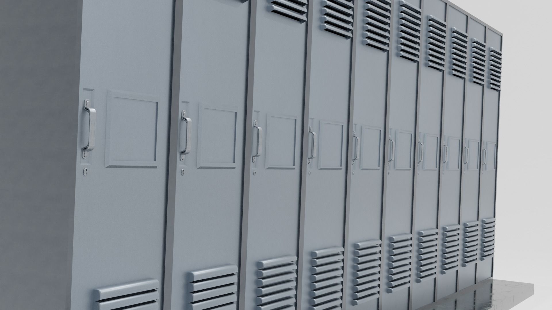 locker set of lockers and benches free 3D model | CGTrader