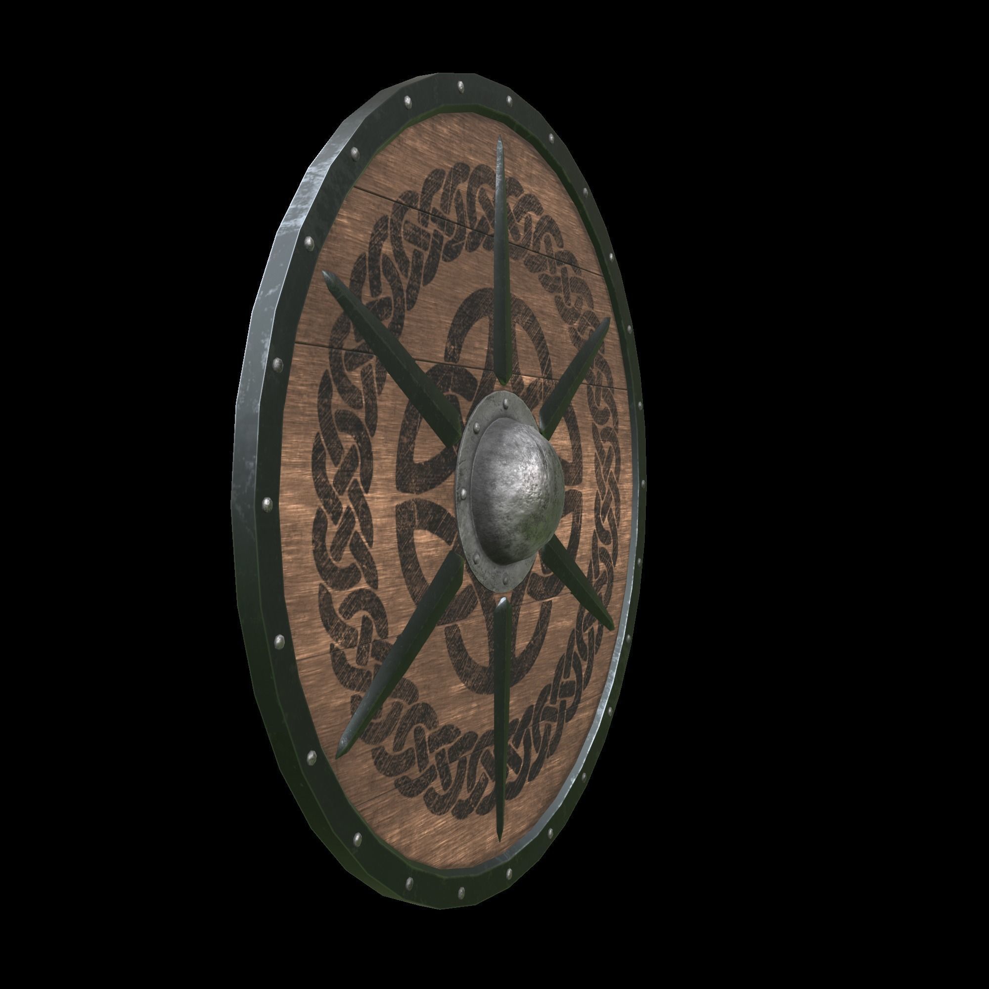 3D model Medieval celtic shield VR / AR / low-poly | CGTrader