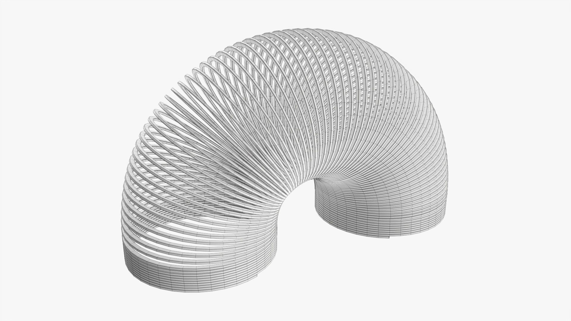 Stretched metal spring toy 3D model | CGTrader