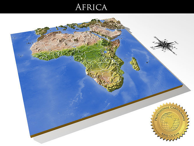 Africa High resolution 3D relief maps 3D model | CGTrader